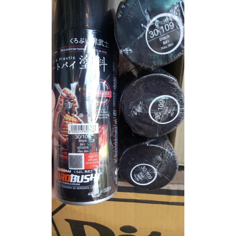 cat semprot pilok pilox samurai 109 400ml hitam glossy hitam kilap ...