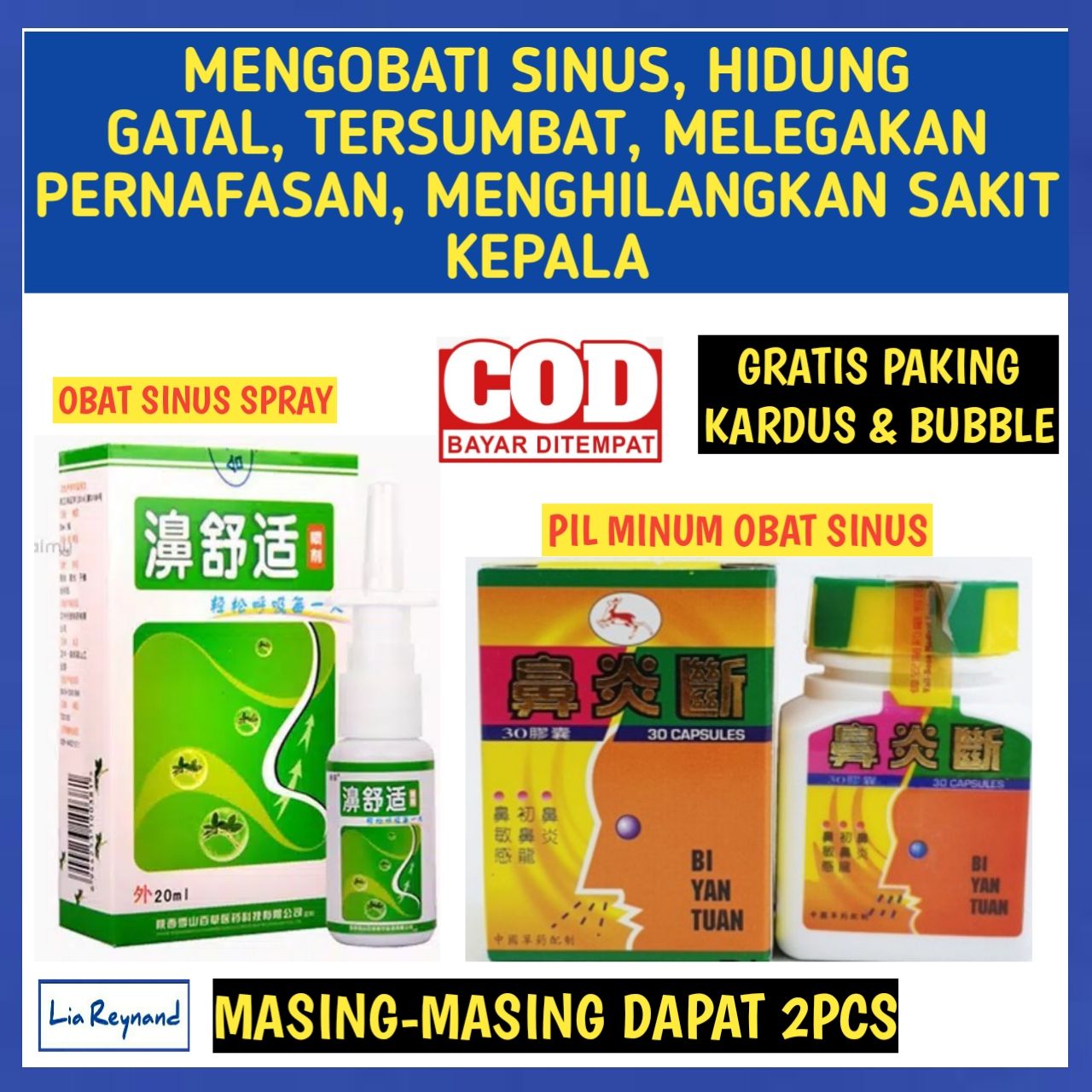 OBAT SINUS SPRAY 2 PCS & PIL OBAT SINUS 2 PCS | Lazada Indonesia