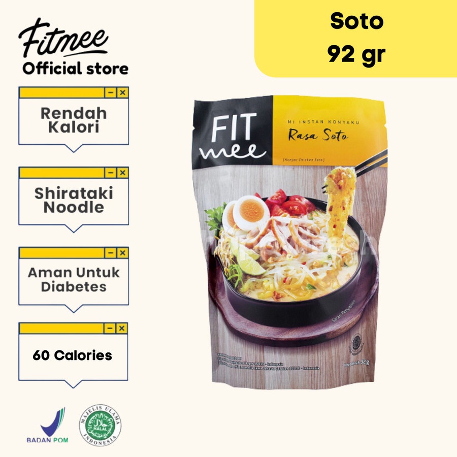 MI INSTAN KONYAKU FITMEE SOTO 92GR SHIRATAKI NOODLE FIT MEE HALAL ...