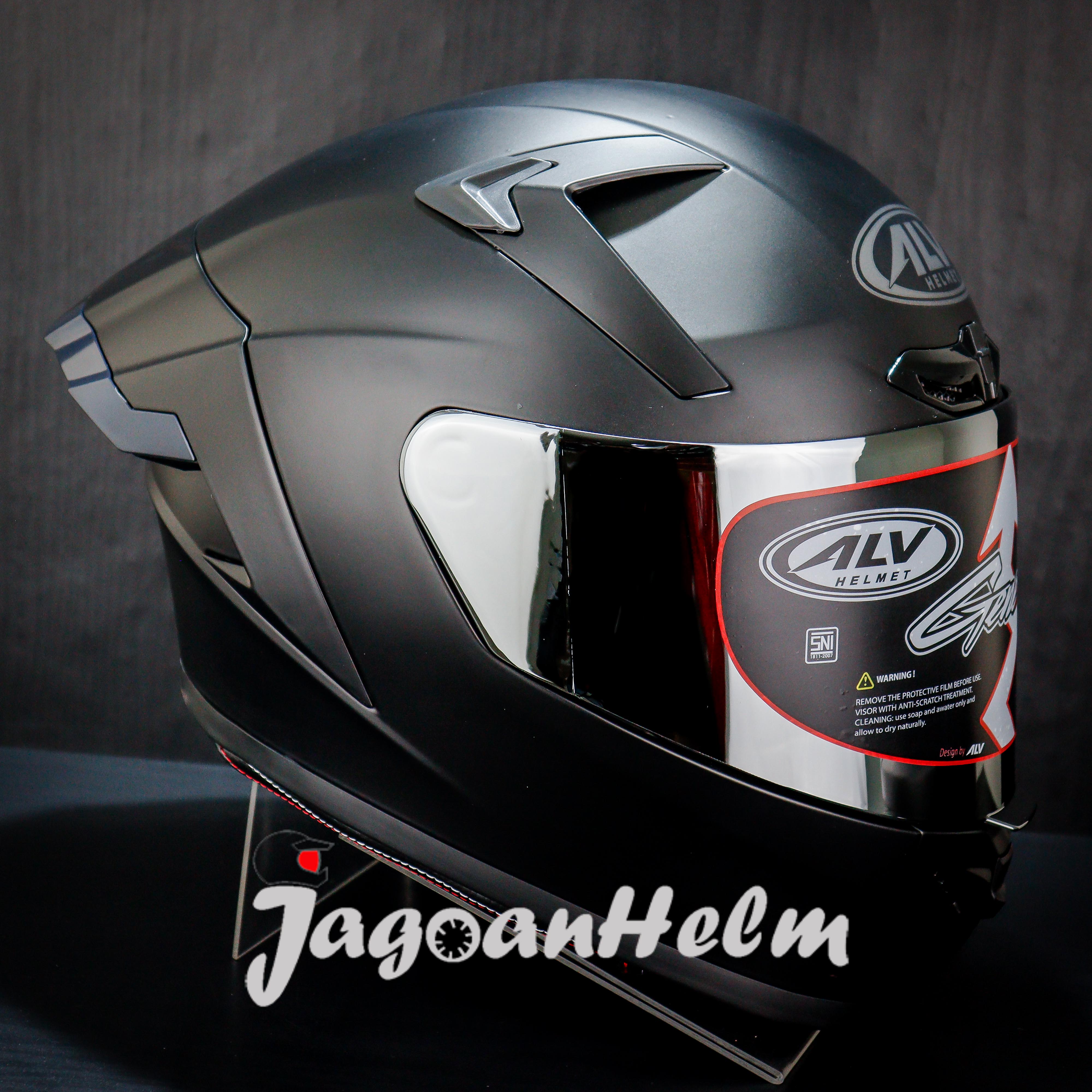 HELM ALV GENESIS SOLID | BLACK DOFF VISOR SILVER | FULLFACE | Lazada ...