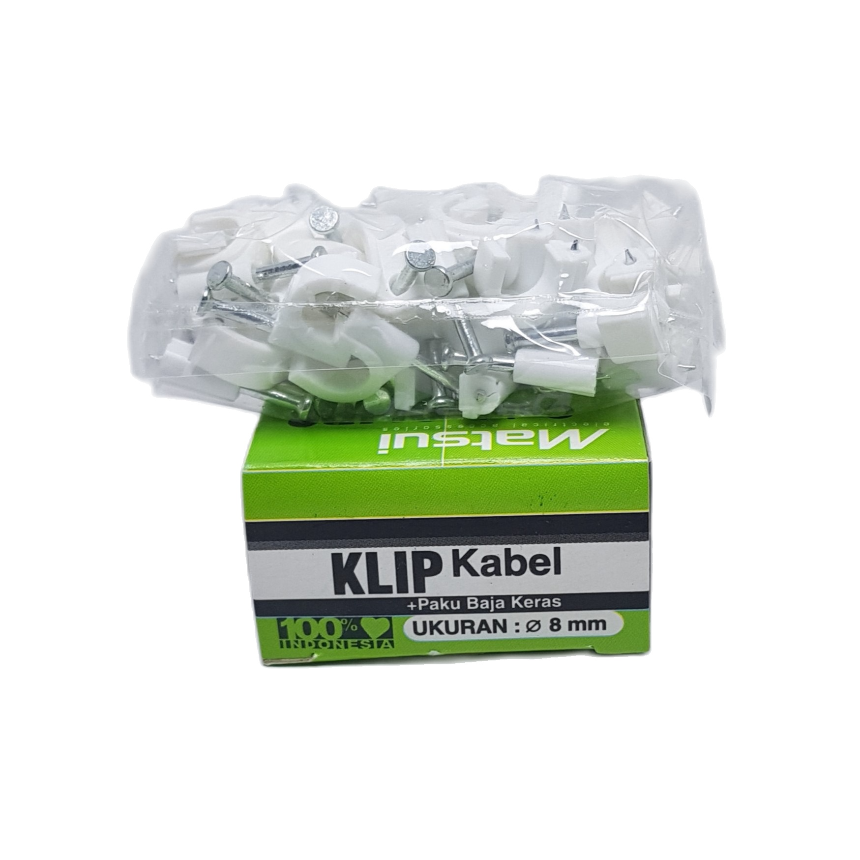 Klip kabel klem kabel Paku Baja 8mm MATSUI 1 pack isi 50 pcs | Lazada ...