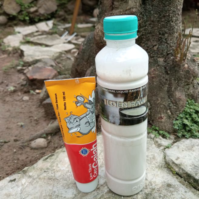 Getah Karet Mentah Cair Loen Raw 400ml Bundle Lem Tikus Cap Gajah ...