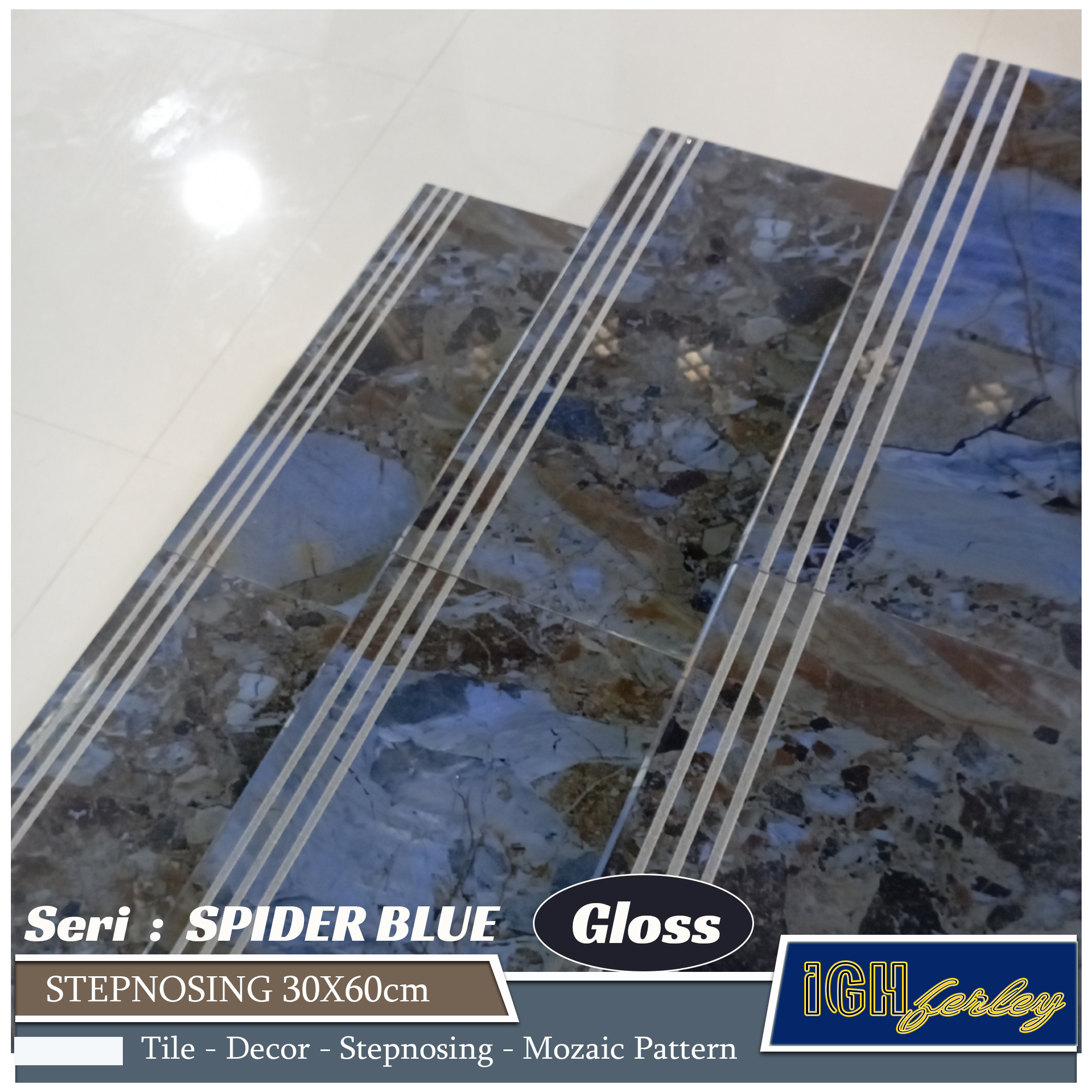 Stepnosing 30x60 Granit Pijakan Tangga Biru Marble Glossy Keren Murah ...