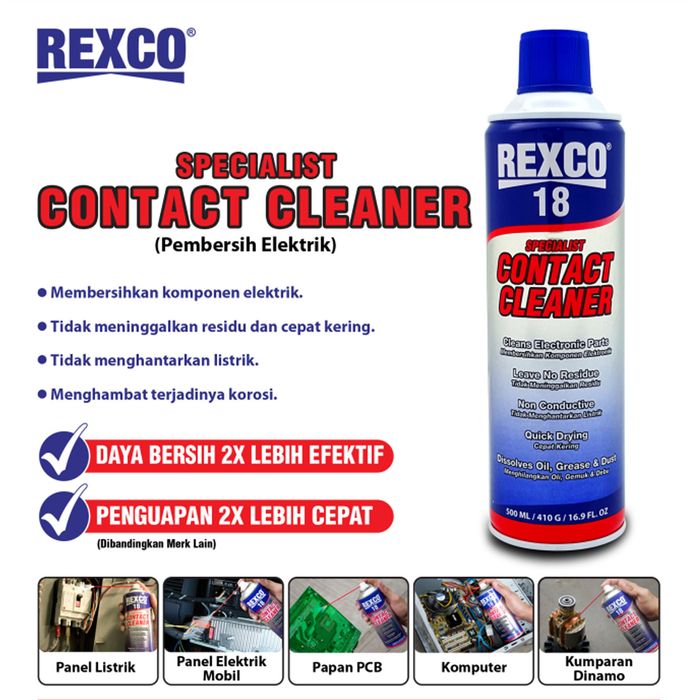 Contact Cleaner / Kontak Cleaner / Pembersih Elek Merk Rexco 18 220 ML ...