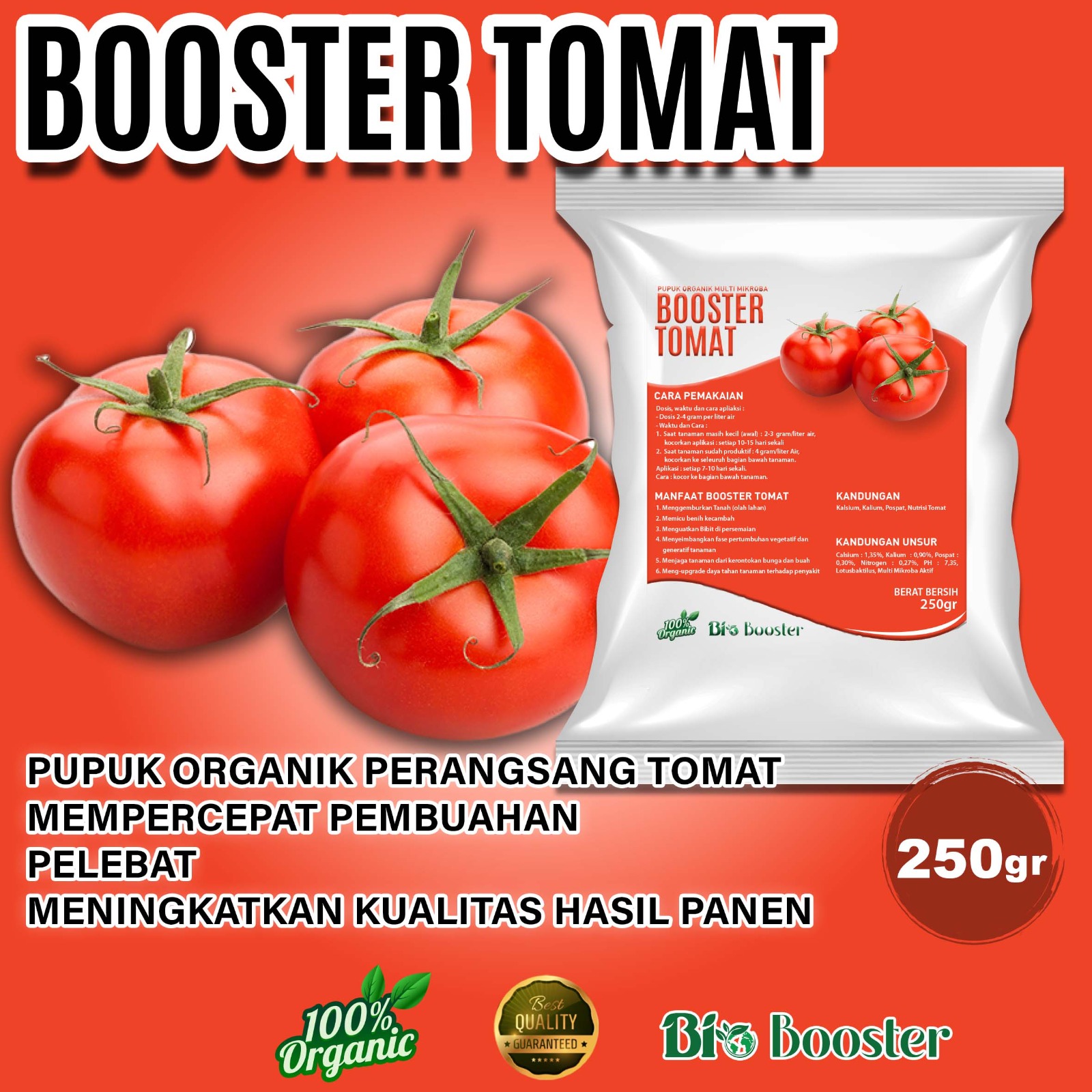 Pupuk Organik Booster Tomat 250gr Percepat pembuahan dan lebat maksimal | Lazada Indonesia