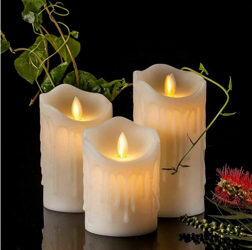Bahan Wax Lilin Asli Lilin Besar Elektrik Goyang dengan Remote (3pcs ...
