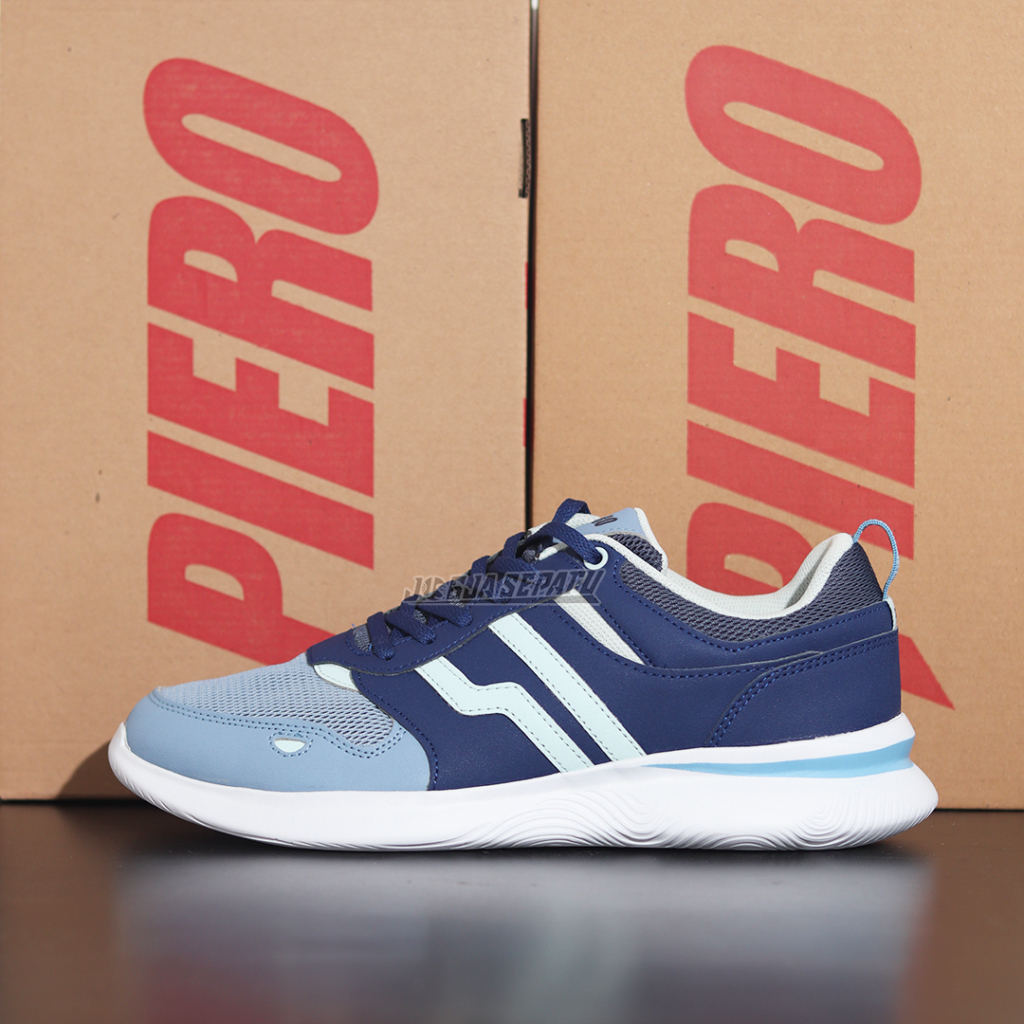 Piero Sepatu Sneakers J.Wave - DK Blue/White | Lazada Indonesia