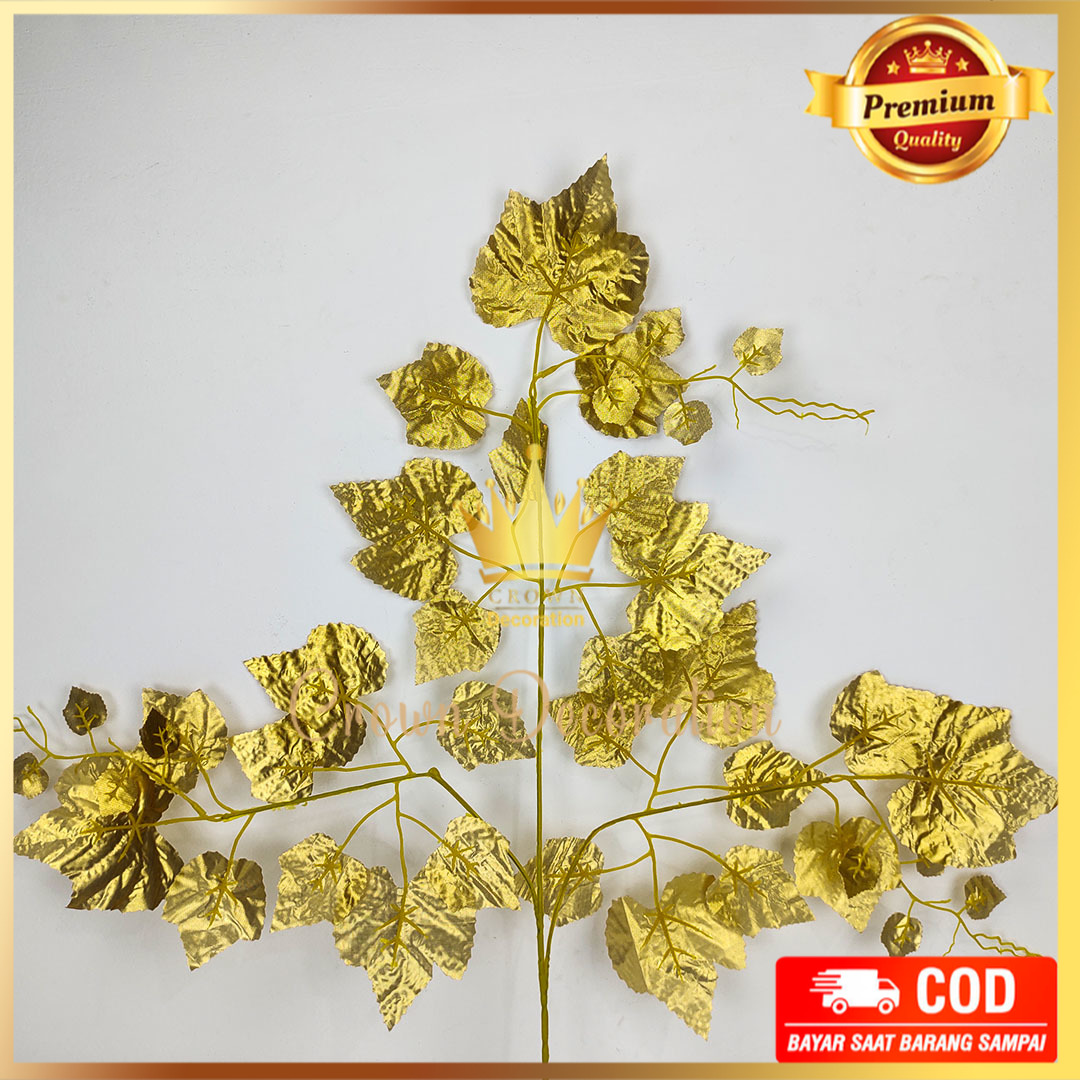 daun anggur 1 lusin - Gold / artificial / plastik/palsu/dekorasi/Import ...