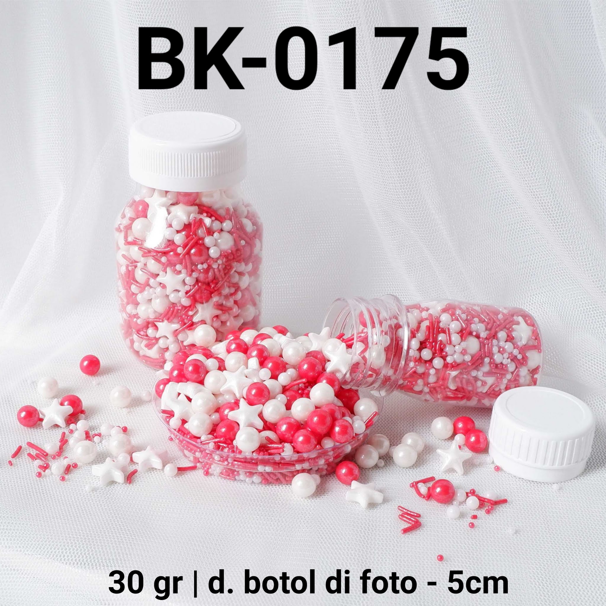 BK-0175 Sprinkles sprinkle sprinkel 30gr 30 gram mix merah putih ...