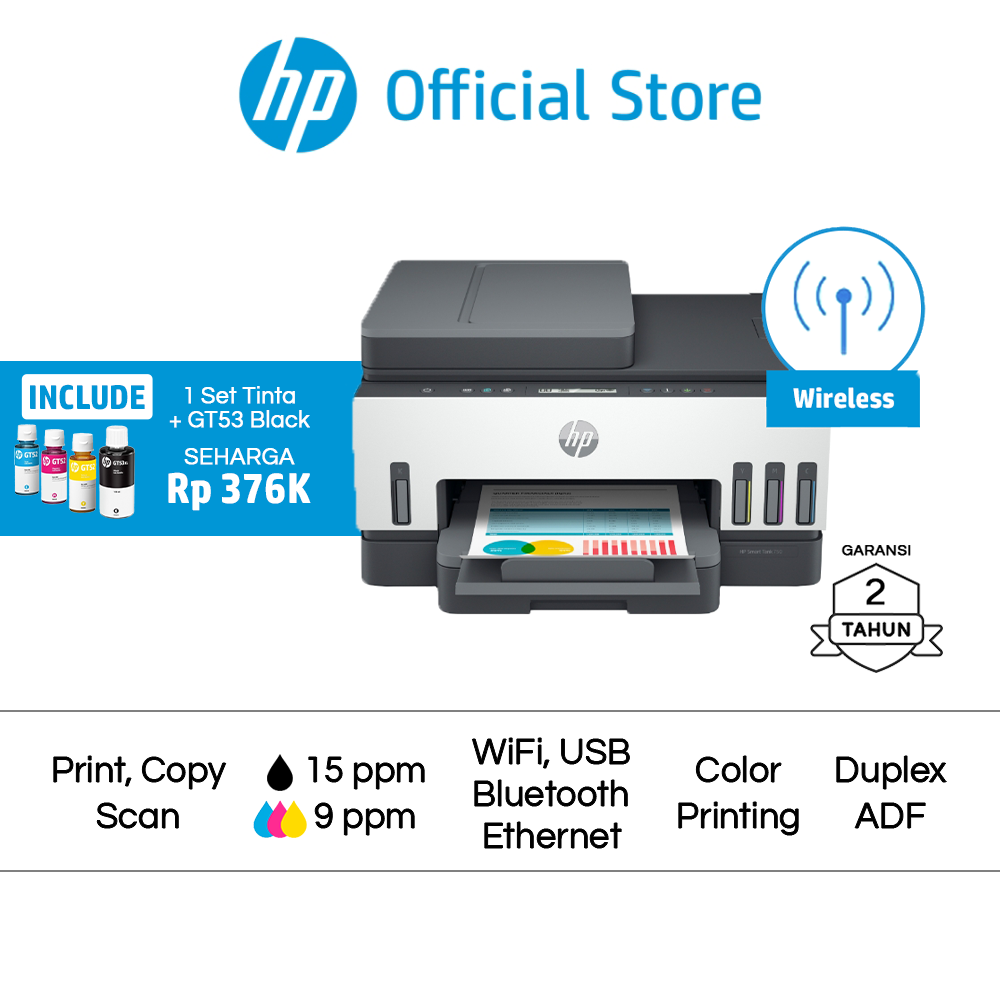 Printer HP Smart Ink Tank 585 All in One (Print Scan Copy) Wireless ...