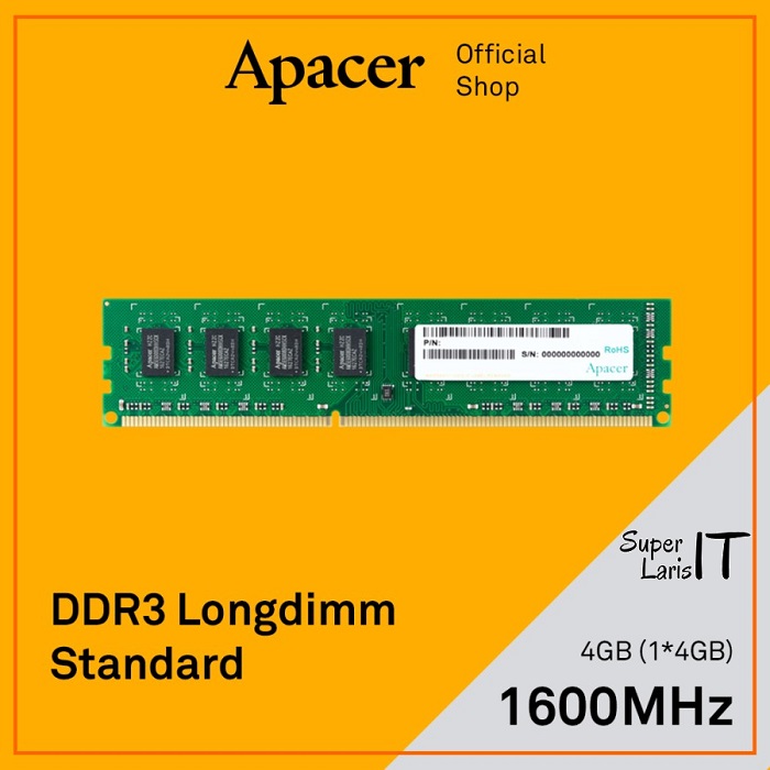 Memory Ram Apacer 4GB DDR3 1600 PC Komputer Garansi | Lazada Indonesia
