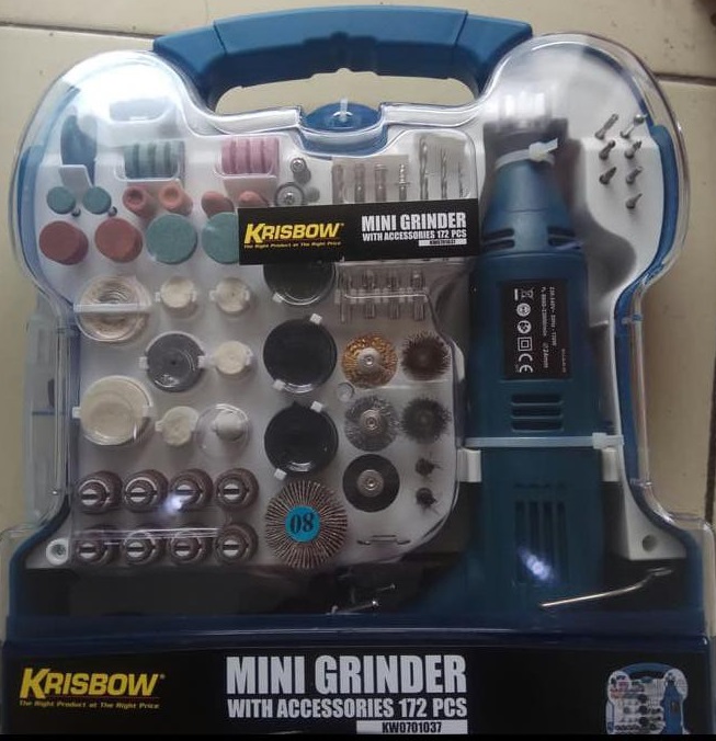 Krisbow Mini Grinder Set with Accessories 172pcs / Gerinda Tuner set ...