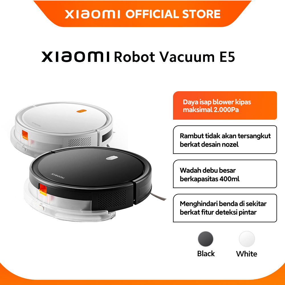 Xiaomi Robot Vacuum E5 | Ringkas dan Ringan | Daya Hisap 2000Pa | Fitur ...