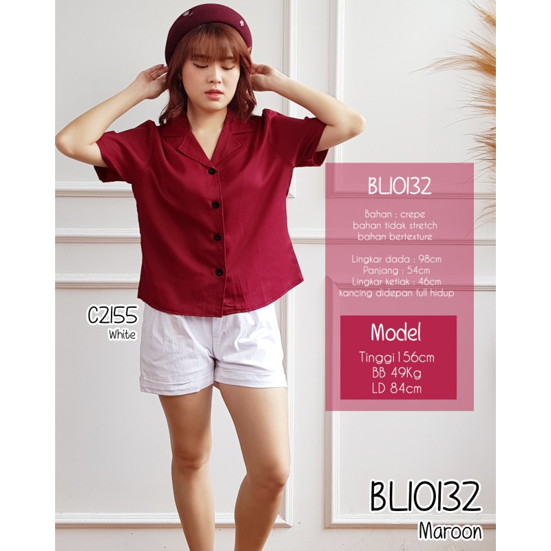Mihar store / COD KEMEJA WANITA BASIC POLOS LENGAN PENDEK KASUAL KERJA FORMAL BAHAN CREPE ...