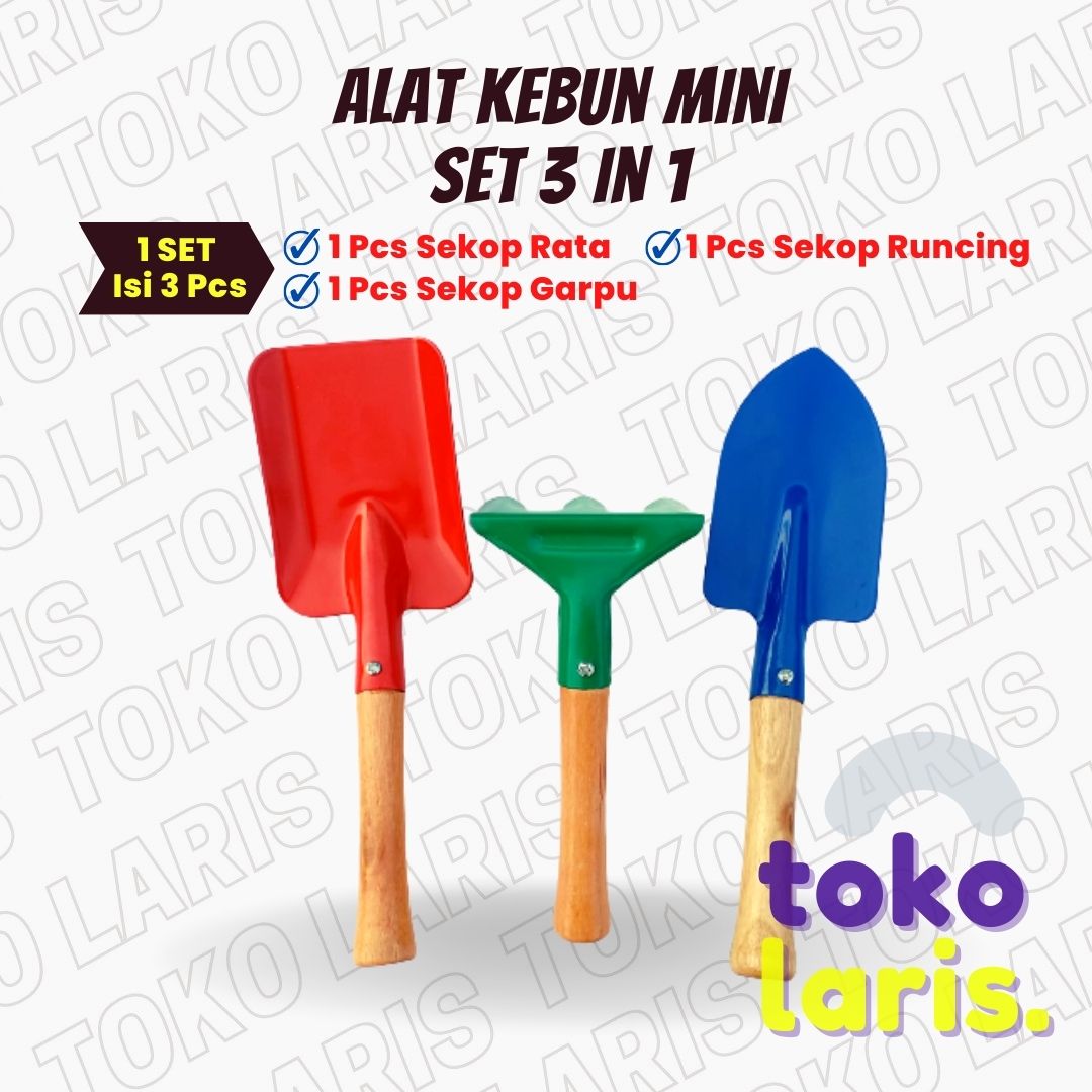 SET 3 IN 1 ALAT KEBUN BERKEBUN MINI TEBAL SEKOP GARPU CANGKUL UNTUK ...