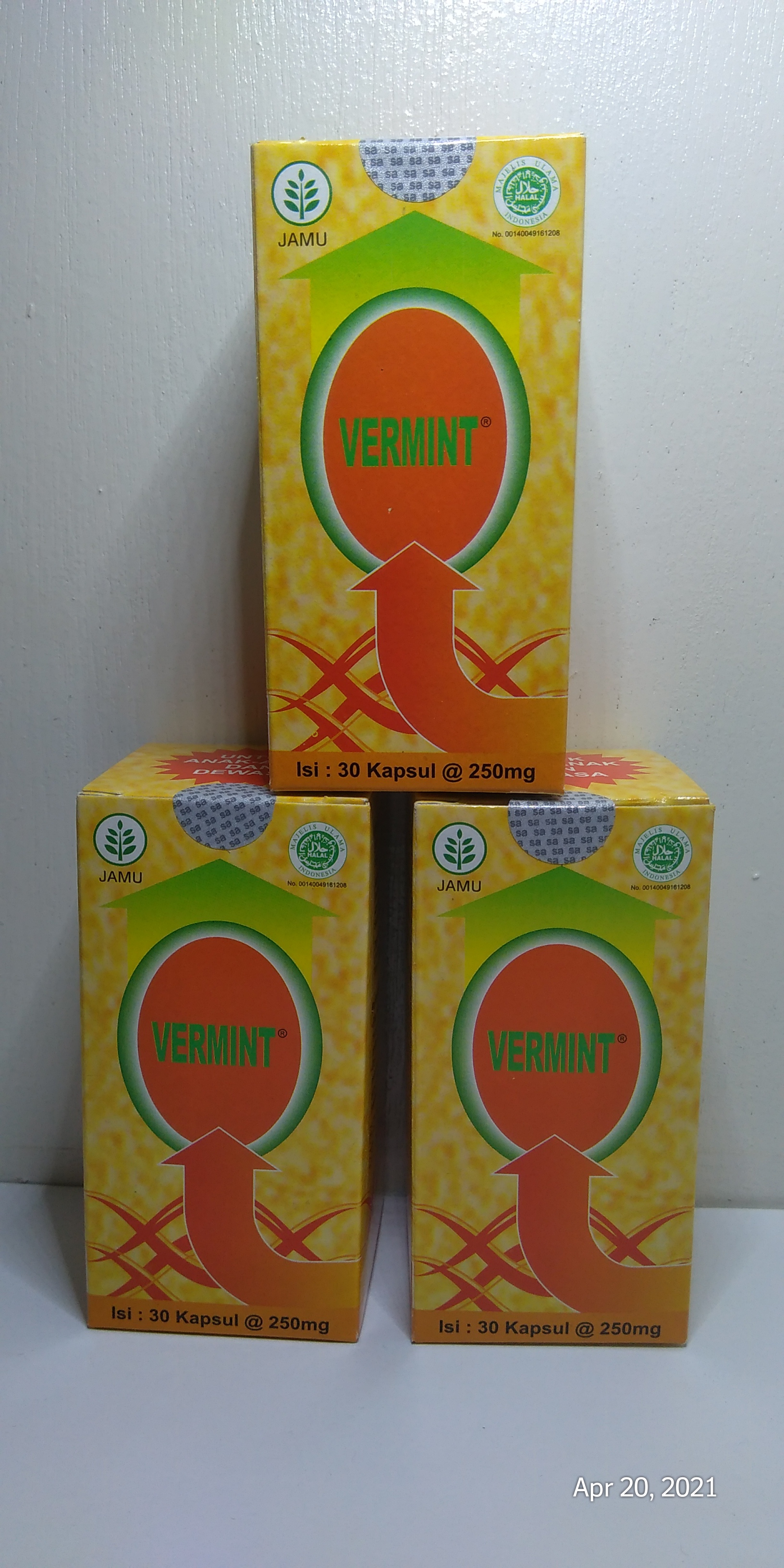 Vermint Ekstrak cacing obat demam tipes typus vermin 30 kapsul | Lazada ...