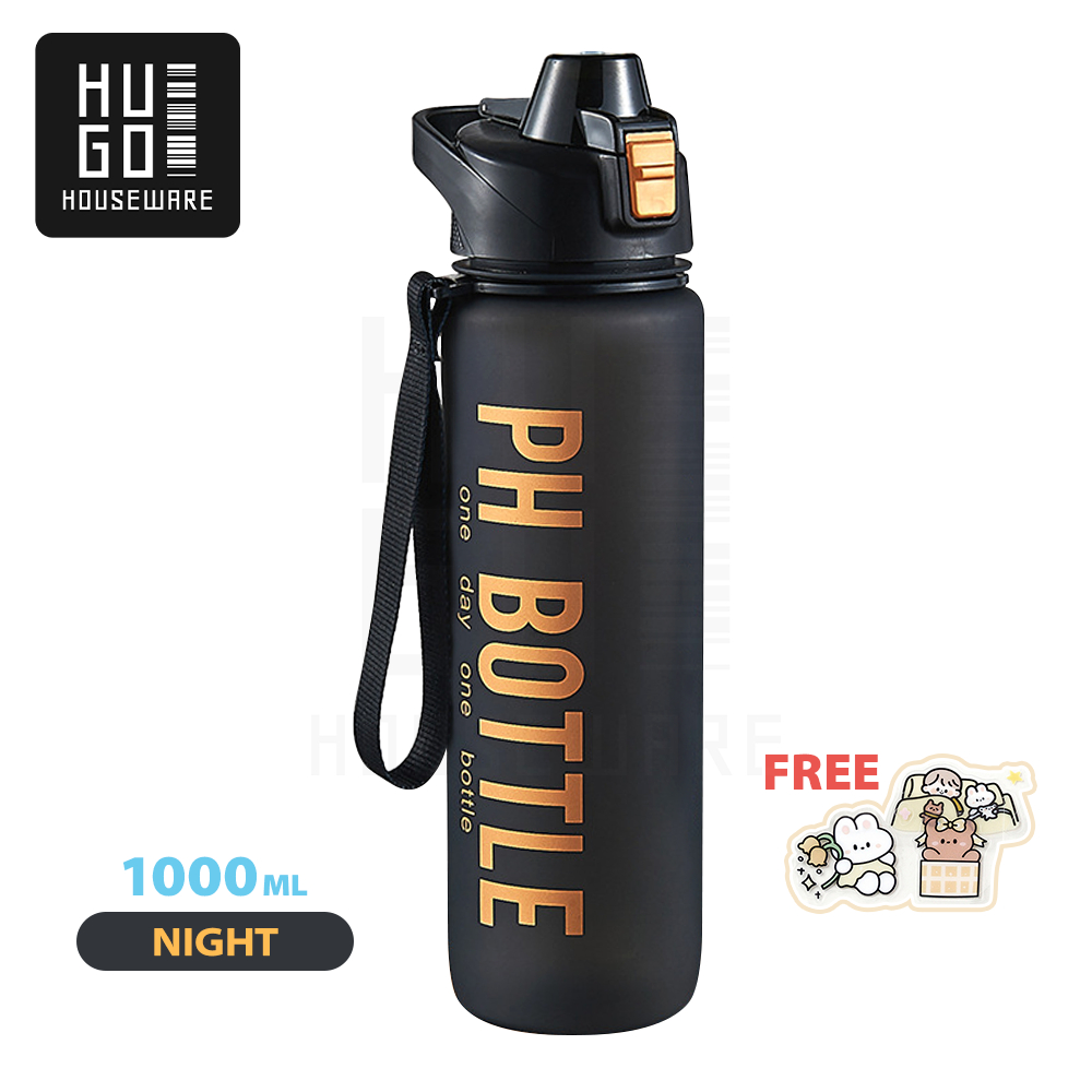HUGO Botol Minum 1 Liter Premium Botol Air Minum Anak Sport Design Anti ...