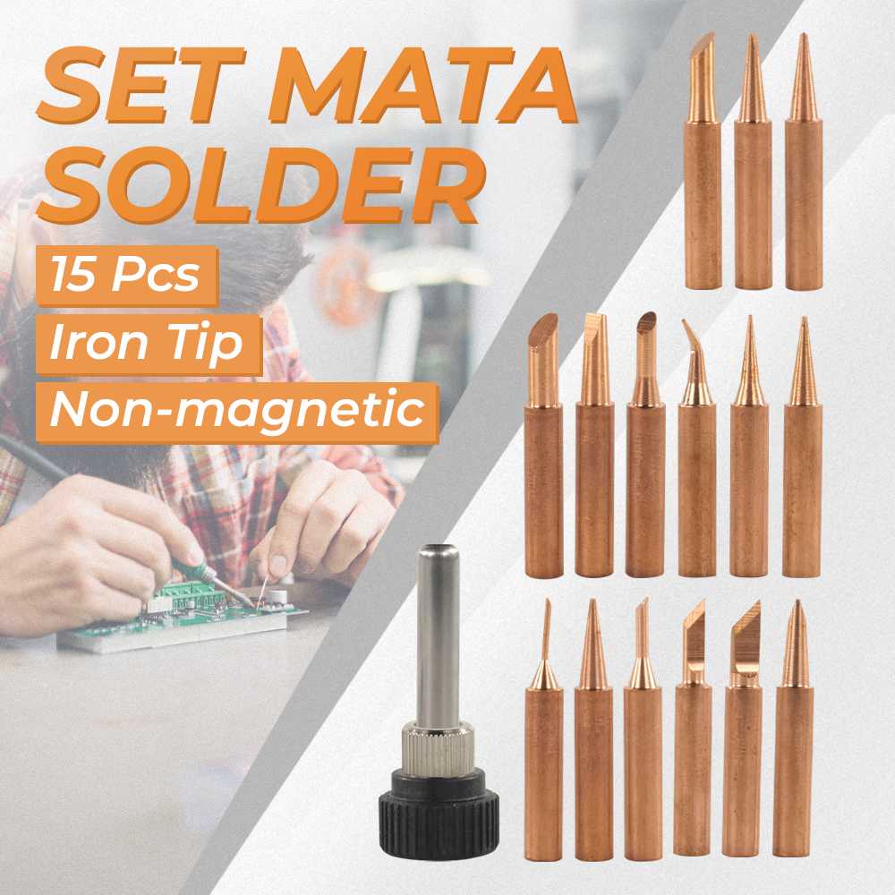 15 PCS UJUNG BESI SOLDER BAHAN TEMBAGA BEBAS TIMBAL 900M-T MATA SOLDER ...
