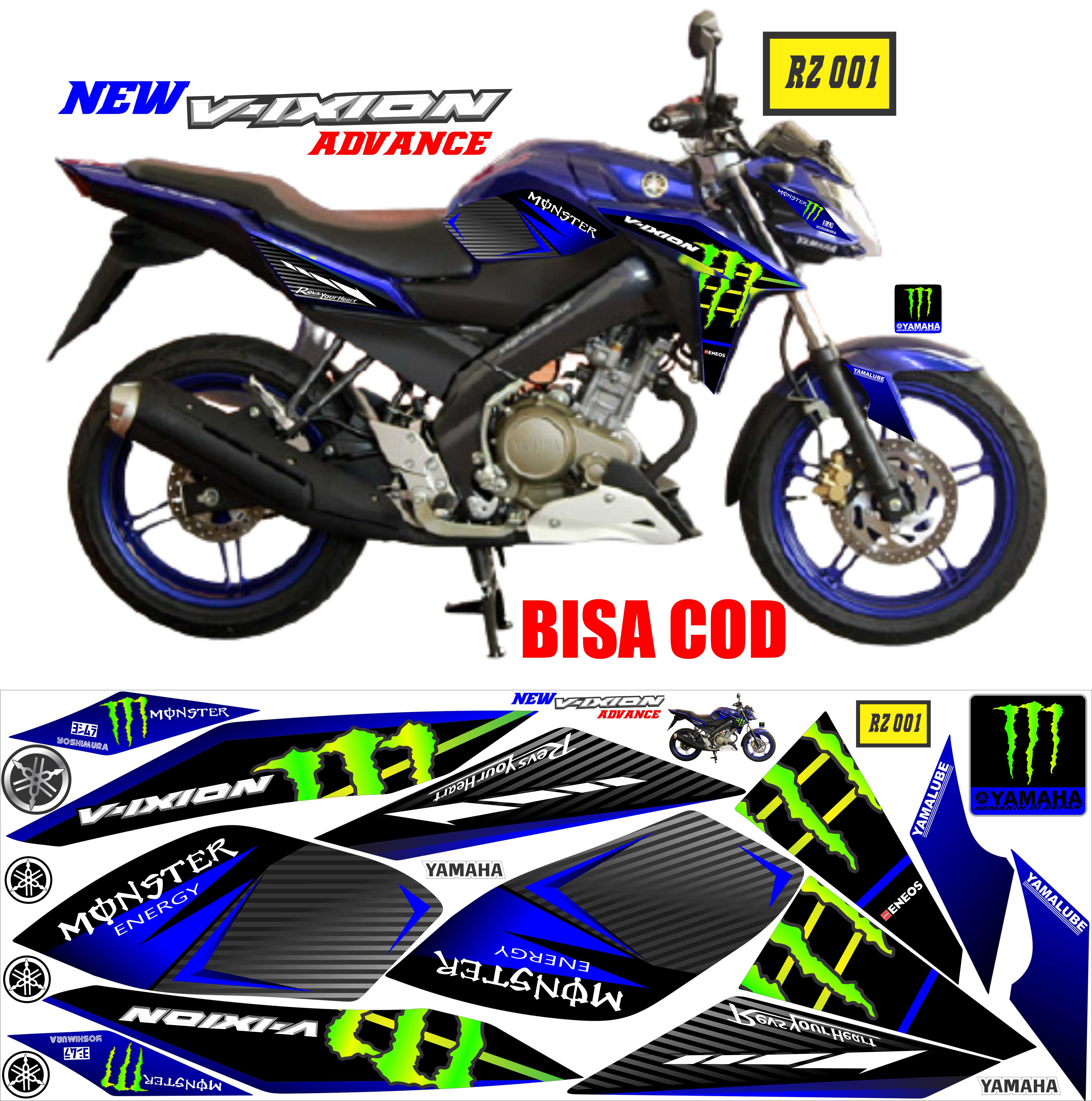 STIKER MOTOR VIXION ADVANCE MONSTER ENERGY | Lazada Indonesia
