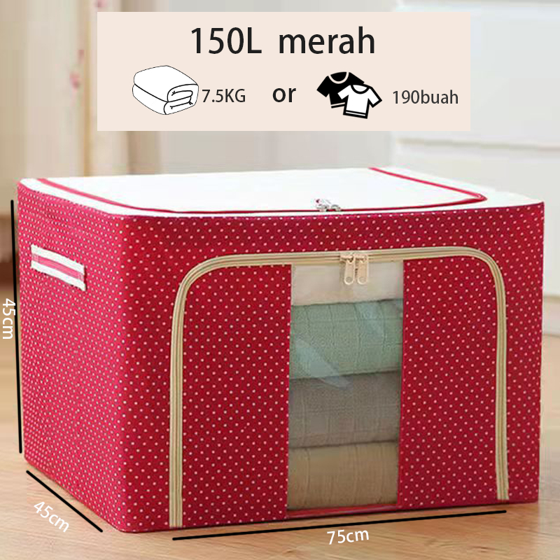 66L/150L Storage box/kotak penyimpanan/organizer box/box pakaian/box ...