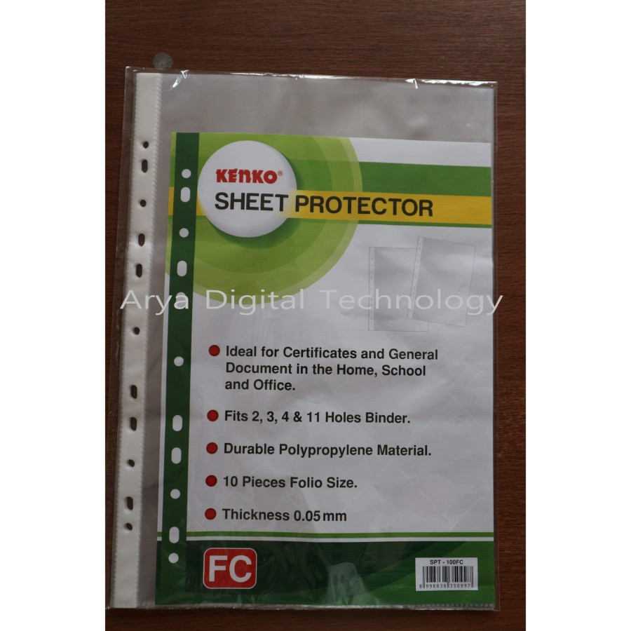 Sheet Protector FC Folio Kenko Isi 10 Pelindung Dokumen Map Plastik ...