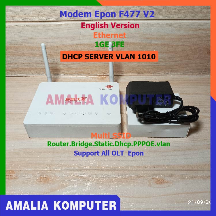 MODEM EPON ONU ONT ZTE F477 V2 WIFI ROUTER SUPPORT SEMUA OLT EPON MURAH ...