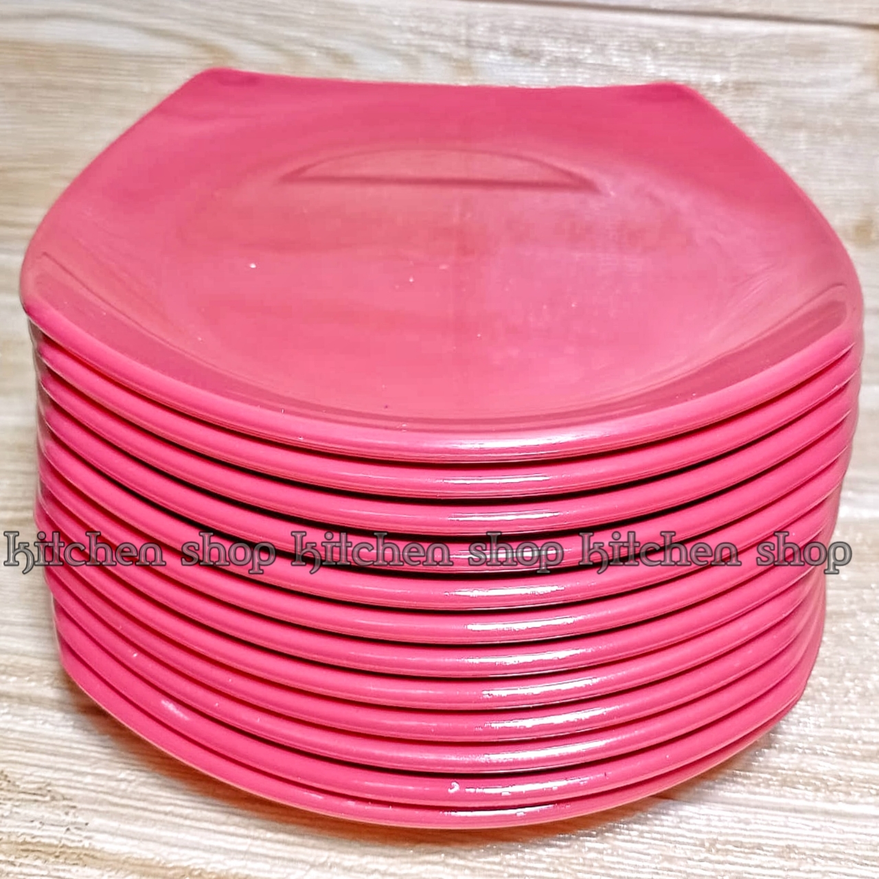 TERMURAH 12PCS PIRING KOTAK DATAR 22CM FIBER MELAMIN DINNER WARE TEBAL ...