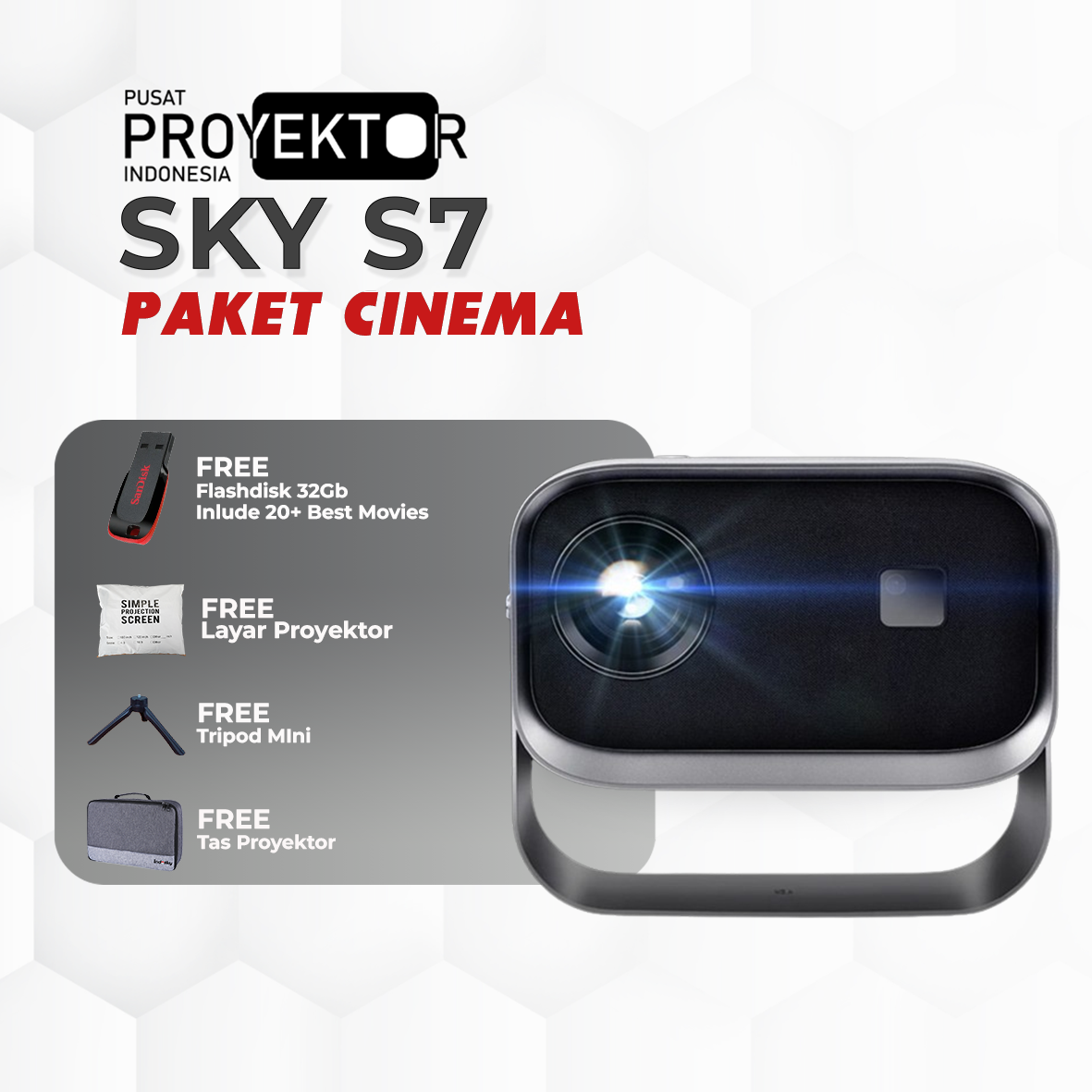 Pusat Proyektor Indonesia - Proyektor Indosky Skyy S7 200 Ansi Lumens ... Pusat Proyektor Indonesia - Proyektor Indosky Skyy S7 200 Ansi Lumens ...