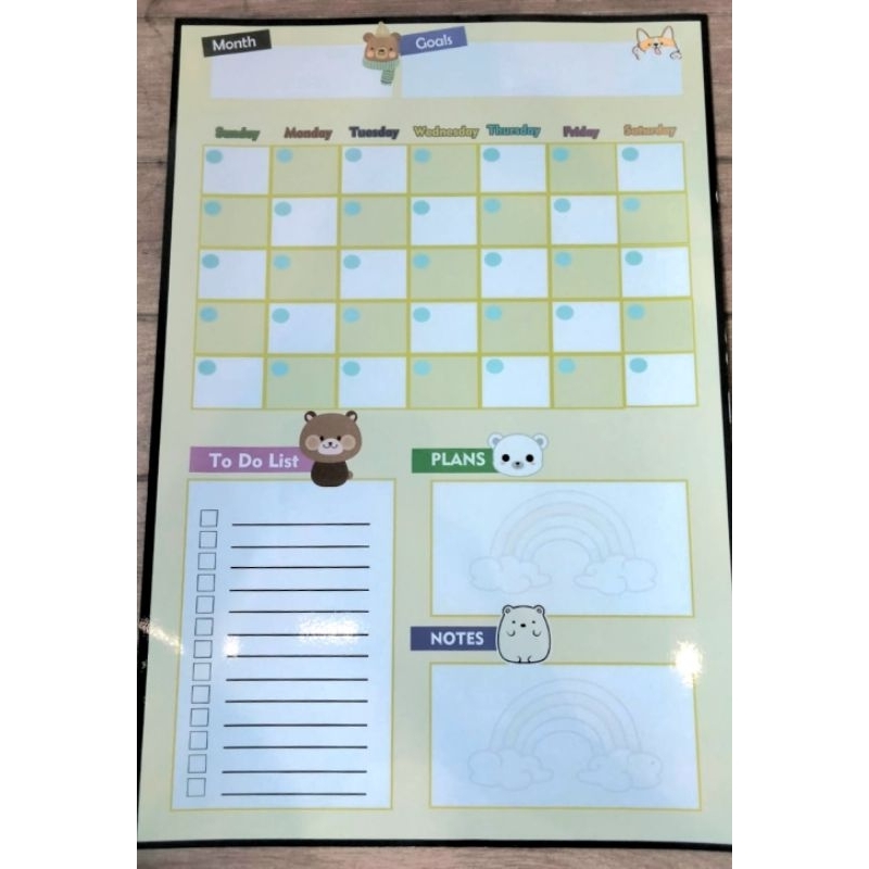 Monthly planner schedule board papan plan kegiatan agenda weekly poster ...