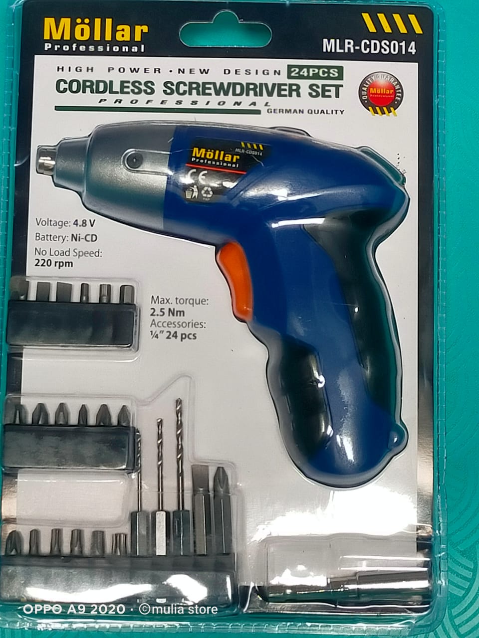 MESIN BOR MINI CAS CORDLESS SCREWDRIVER MOLLAR BONUS MATA BOR 25 PCS ...