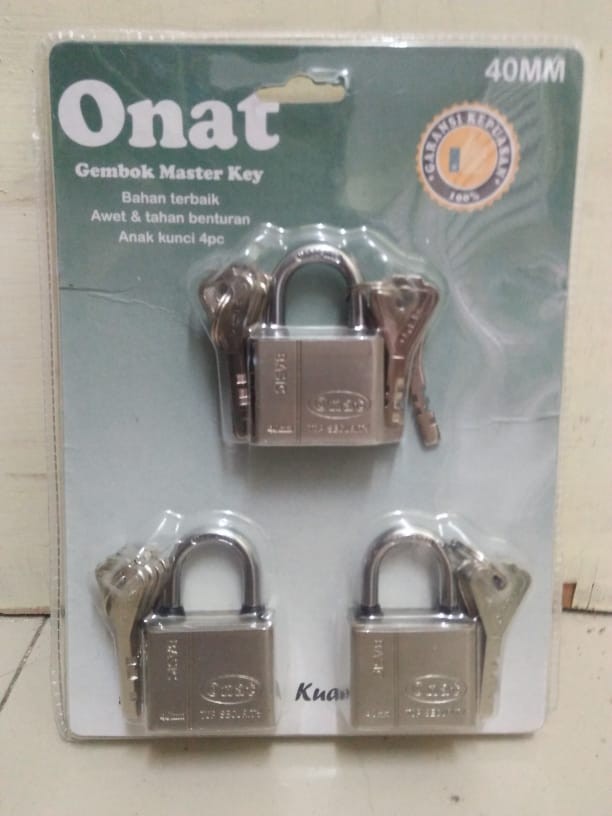 DPM - Gembok Master Key ONAT 40mm / Gembok Pagar Ruko Rumah Isi 3 Pcs ...
