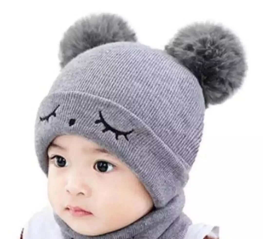 Kupluk Pompom Anak/Kupluk Pompom Bayi/Kupluk Rajut Anak/Kupluk Anak ...