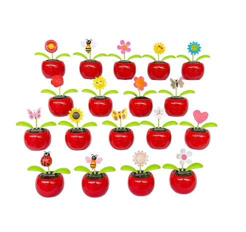 Pajangan Solar Bunga Mobil Dashboard Goyang Bunga Flip Flap Hiasan ...