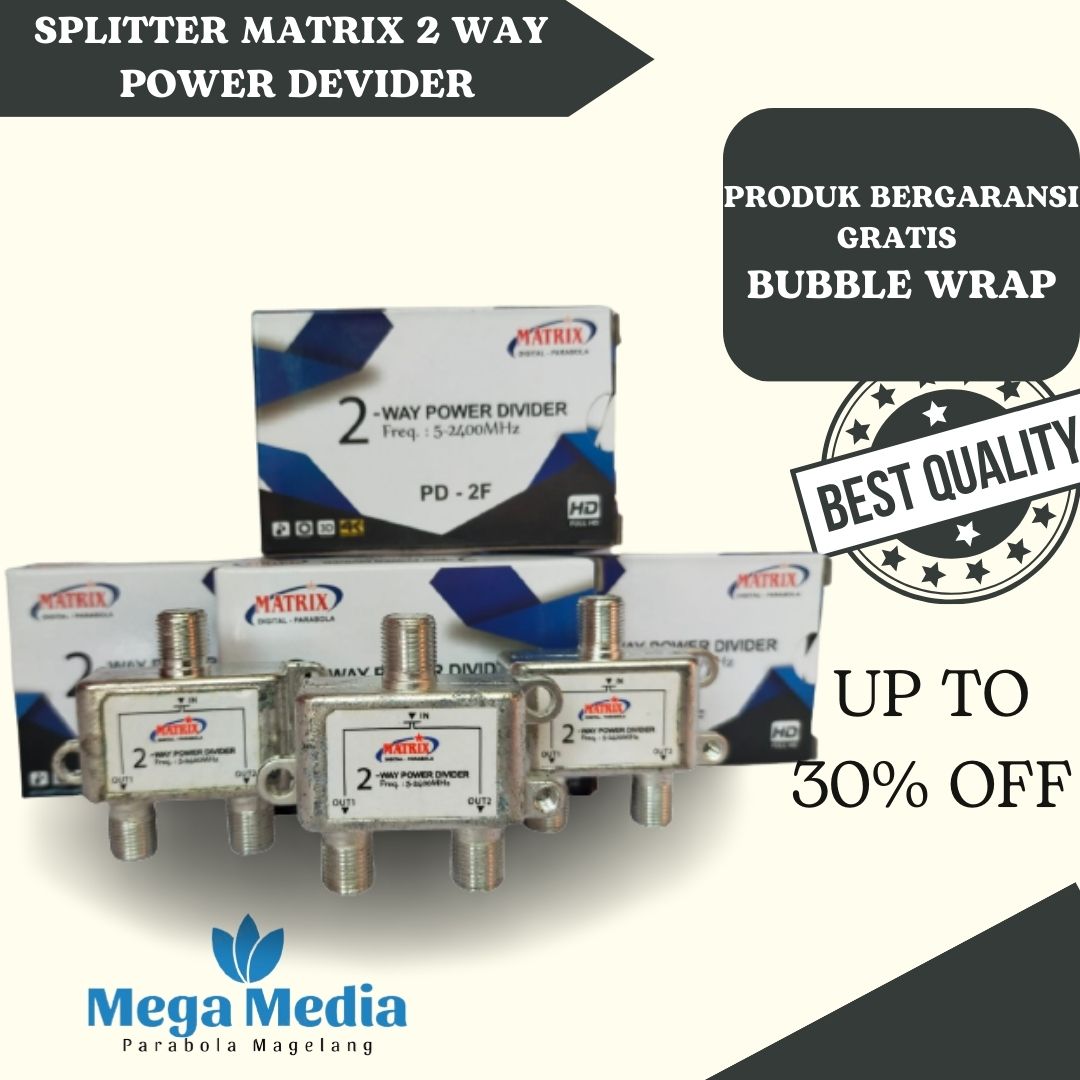 Splitter 2 Way Untuk TV Kabel UHF Parabola Skyview SV-02 (5-2400MHz ...