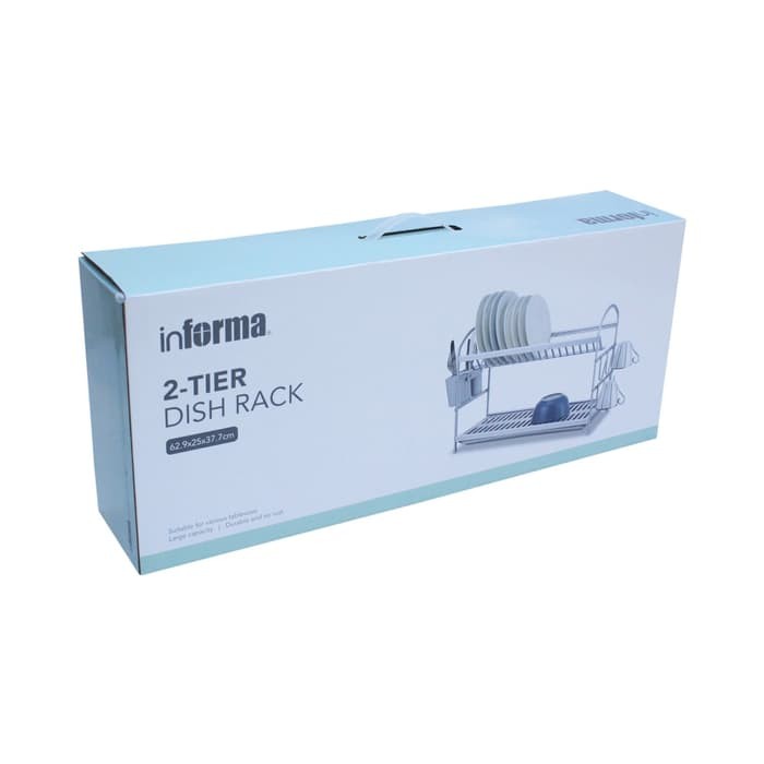 INFORMA - RAK PIRING SUSUN TOBY DISH RACK 2 TIER GREY | Lazada Indonesia