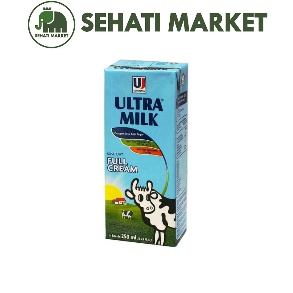 ULTRA MILK SUSU UHT FULL CREAM RASA PLAIN 250ml | Lazada Indonesia