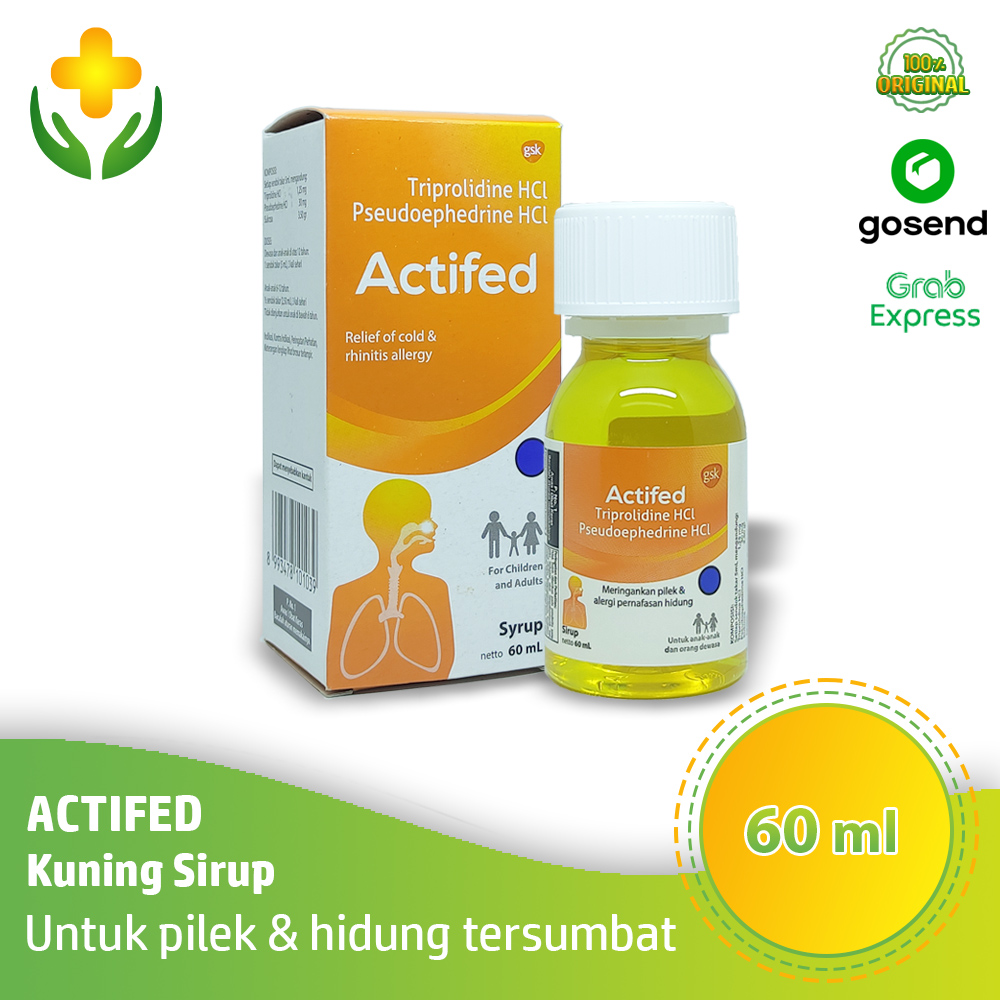 Actifed Sirup Obat Pilek Hidung Tersumbat Actifed Kuning | Lazada Indonesia