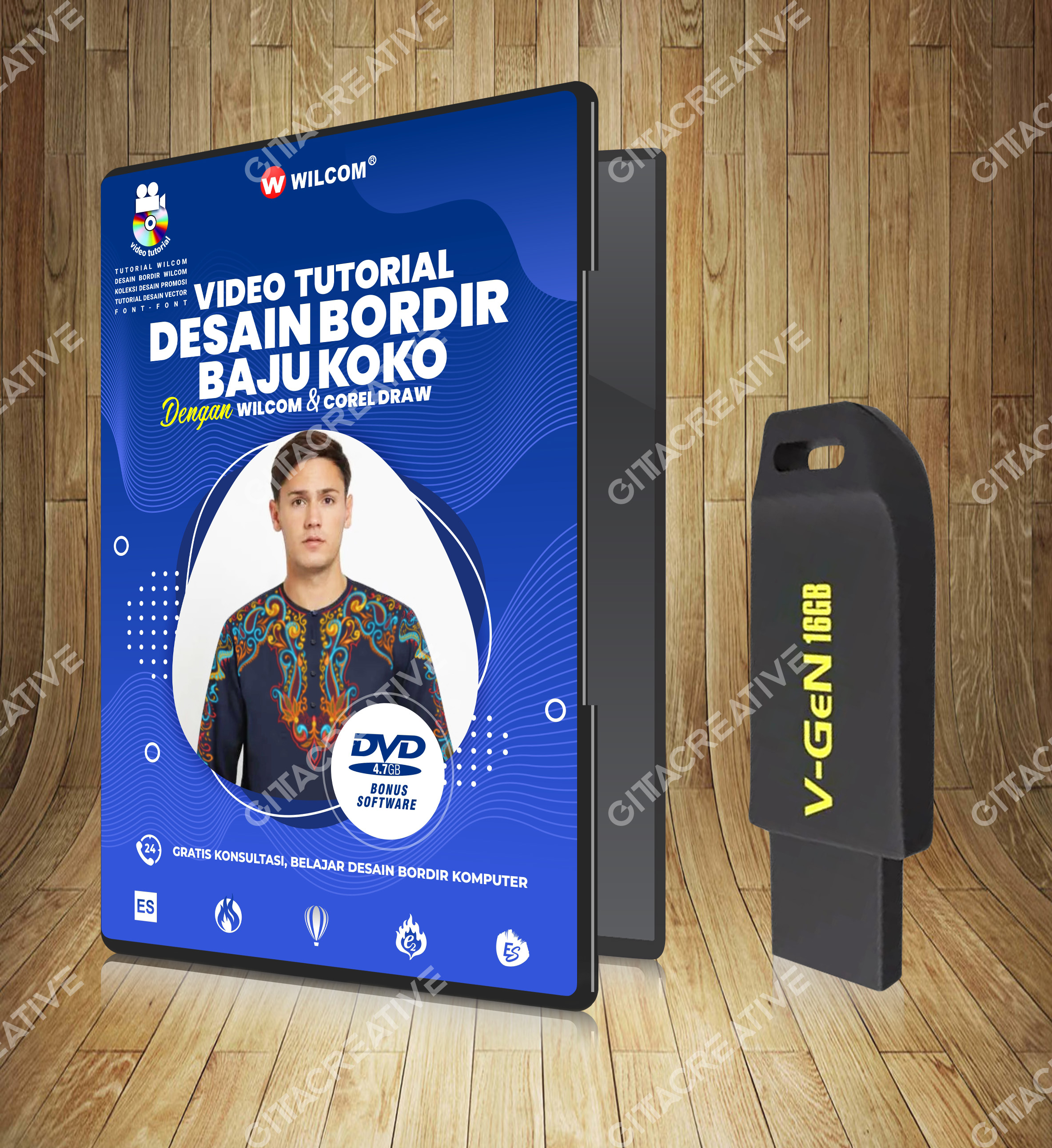 Video Tutorial Desain Bordir Baju Koko dengan Wilcom Embroidery Studio ...