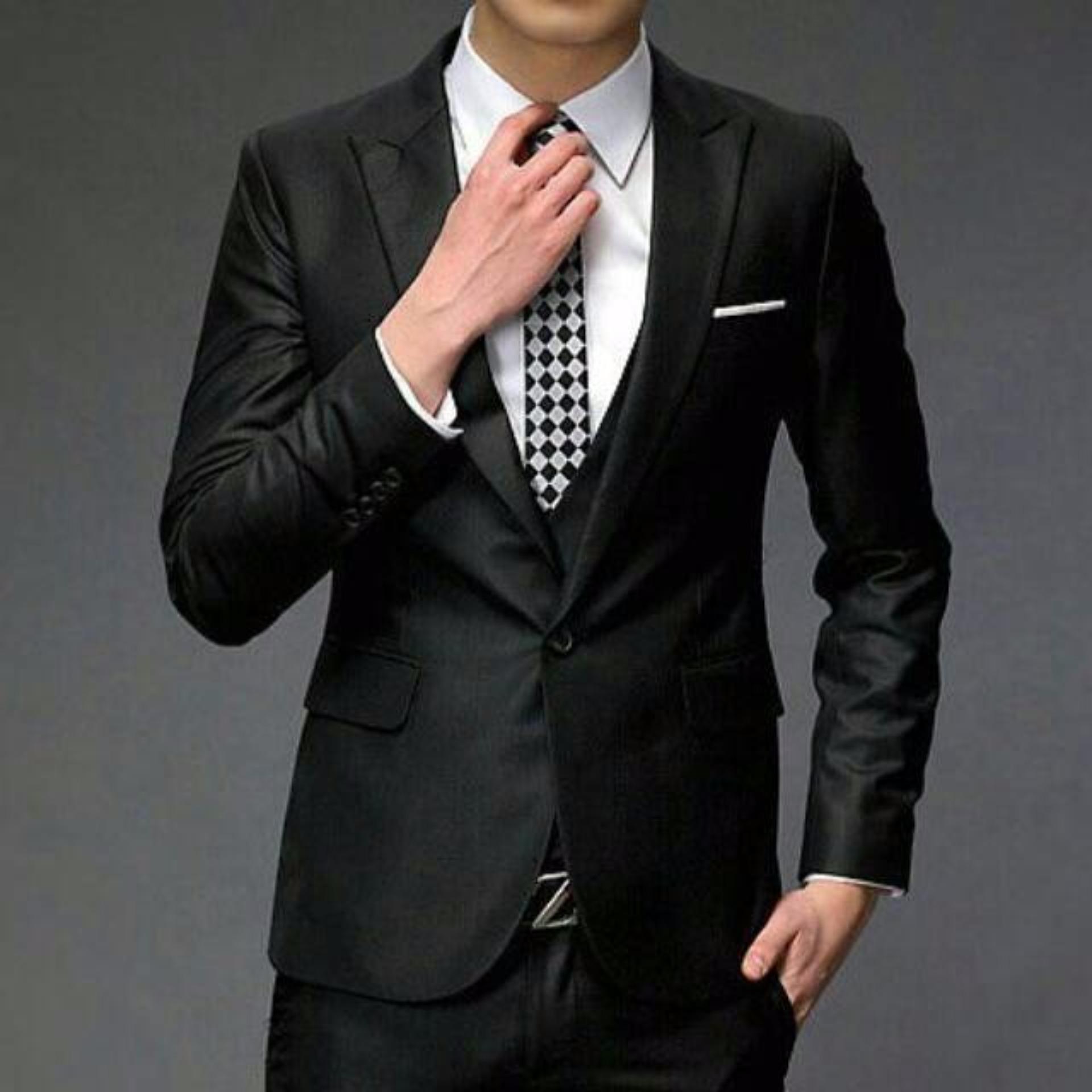 Jas Cowok - Jas Men's Kantor Formal - Hitam | Lazada Indonesia