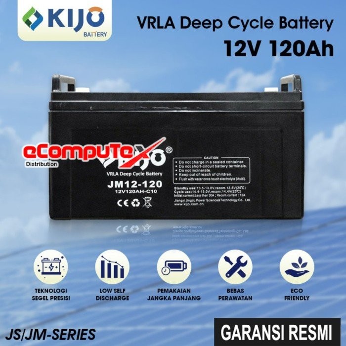 BATERAI UPS VRLA 12V 120AH KIJO / BATTERY AKI KERING 12 VOLT 120 AH ...