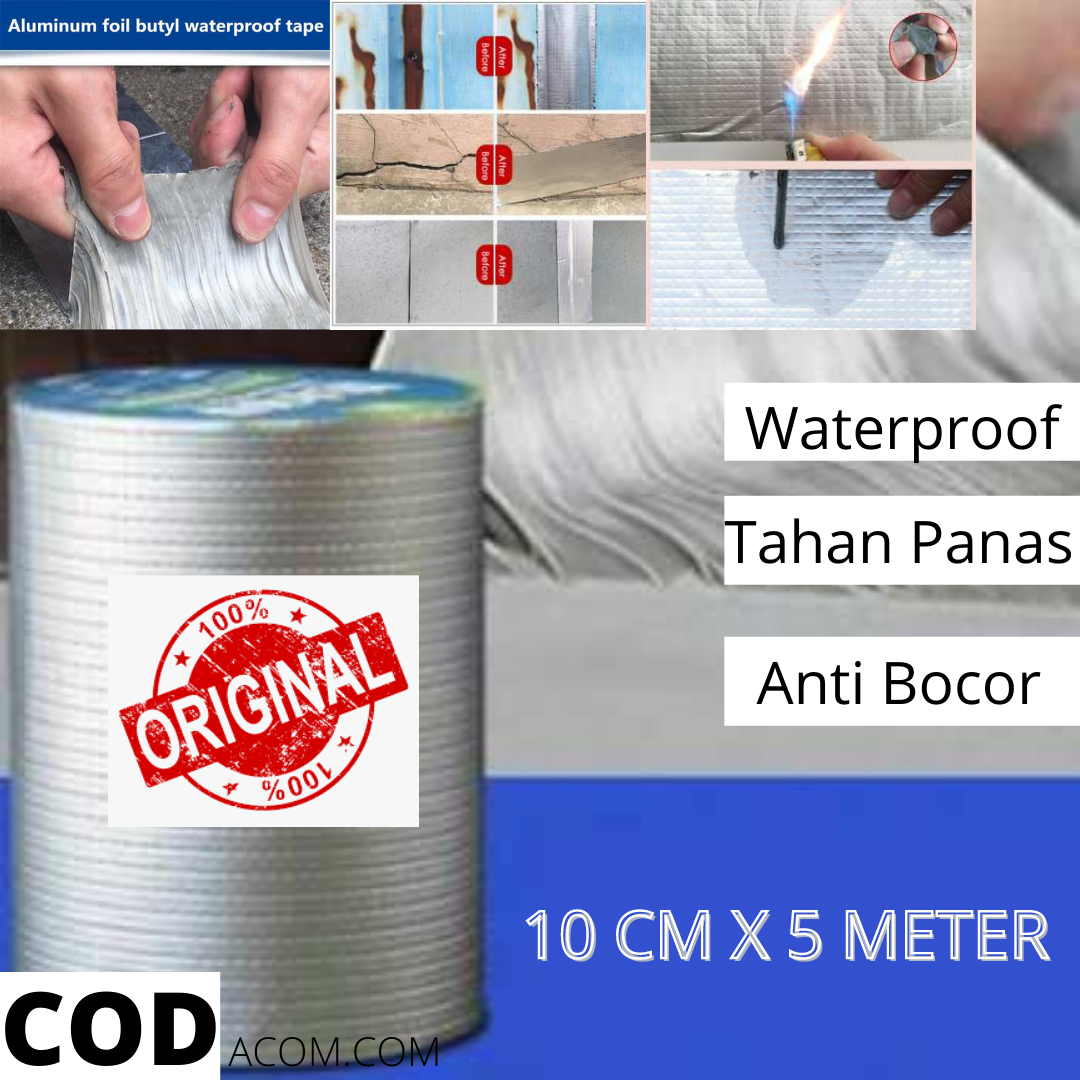 Lakban Khusus Anti Bocor Alumunium Foil Tape Waterproof Anti Bocor 10CM ...
