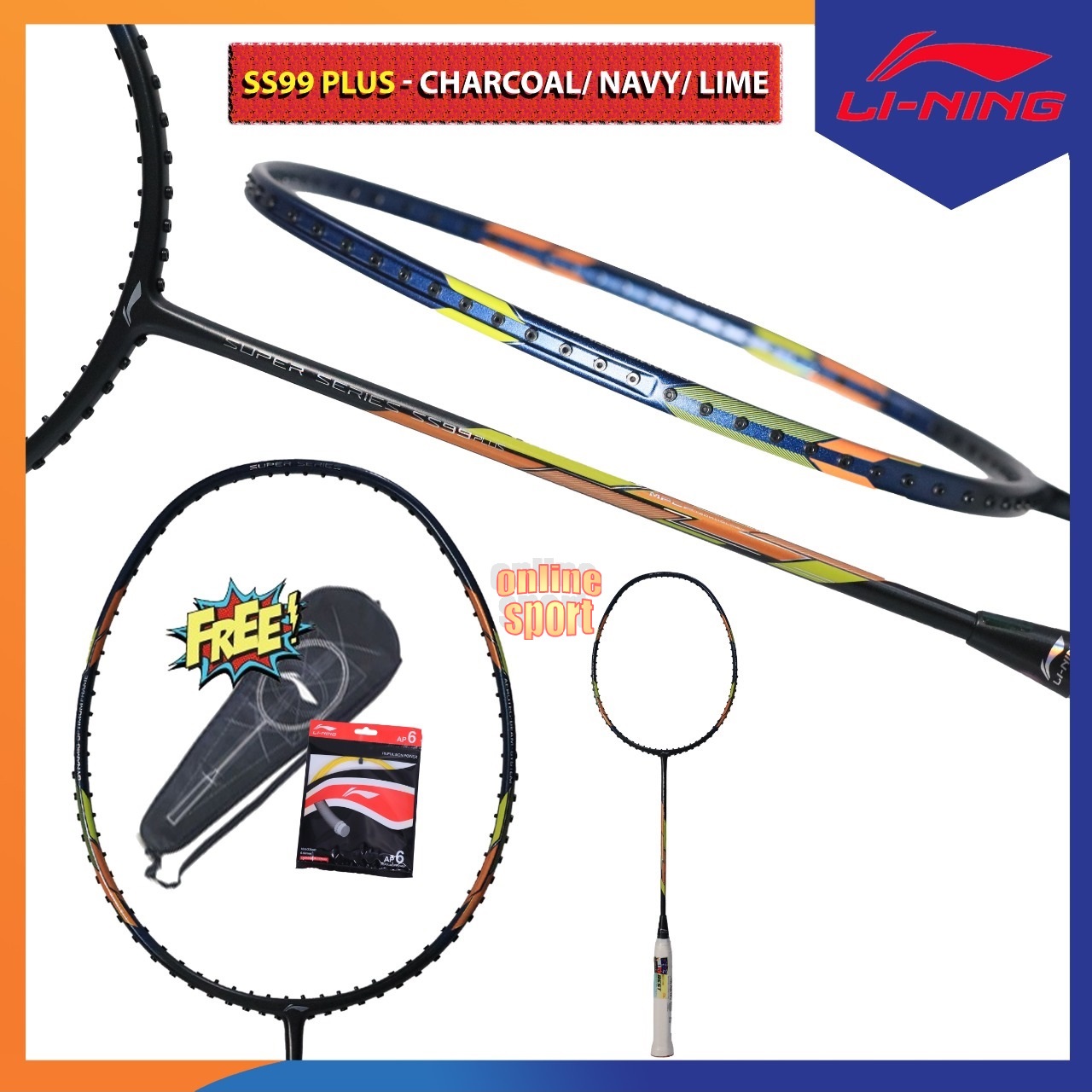 LINING Super Series 99 Plus SS 99 Plus Raket Badminton Bulutangkis Original Raket Badminton Carbon Graphite Raket Badminton Untuk Dewasa Raket Badminton Dengan Tas Lazada Lazada Indonesia