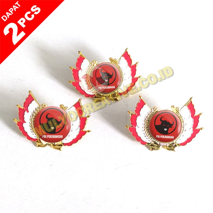 Lencana Pin Partai PDIP Bros Partai PDI Perjuangan Lencana Wing Logo ...