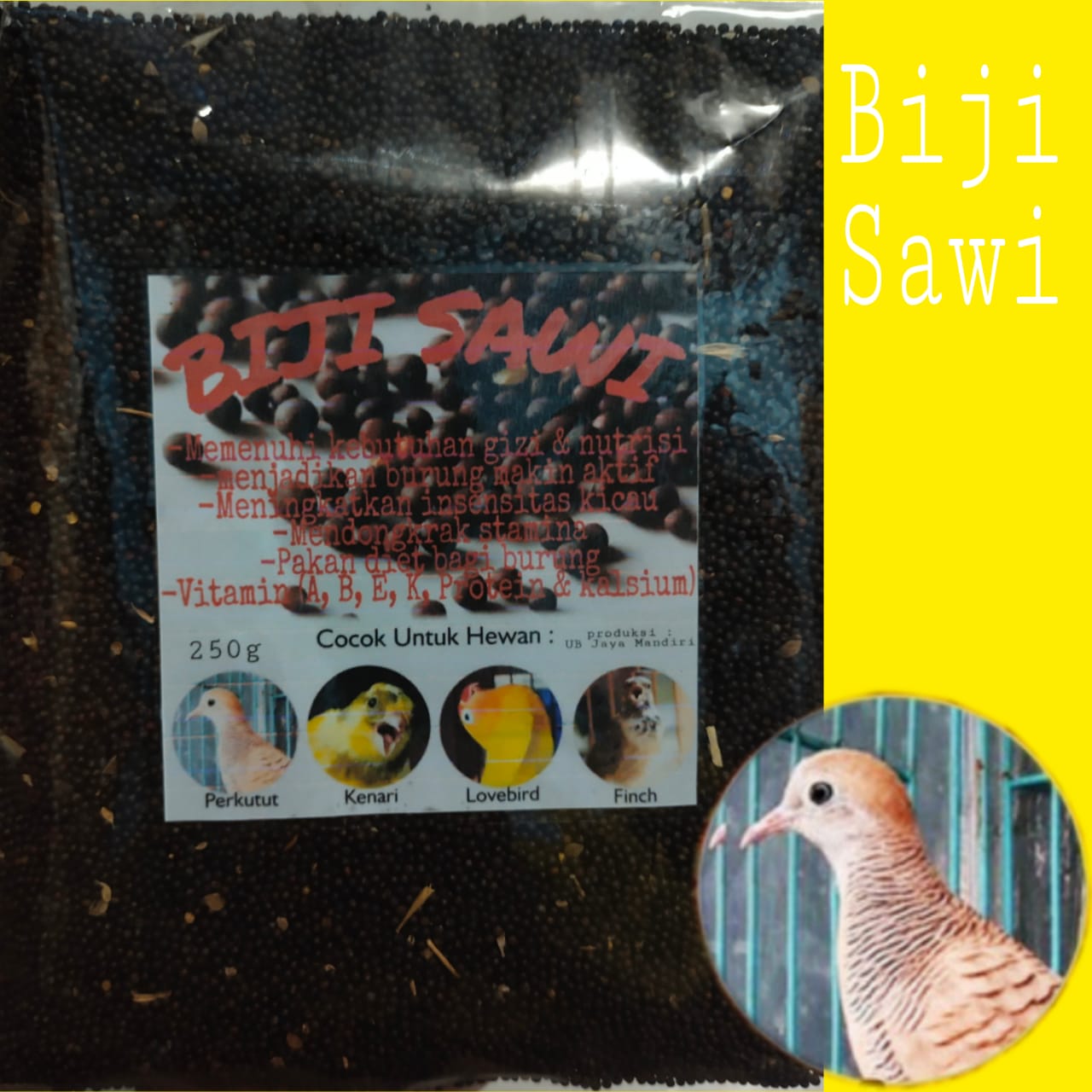 BIJI SAWI PAKAN BURUNG 250 GRM UB PAKAN BURUNG BIJI SAWI BERSIH MAKANAN ...