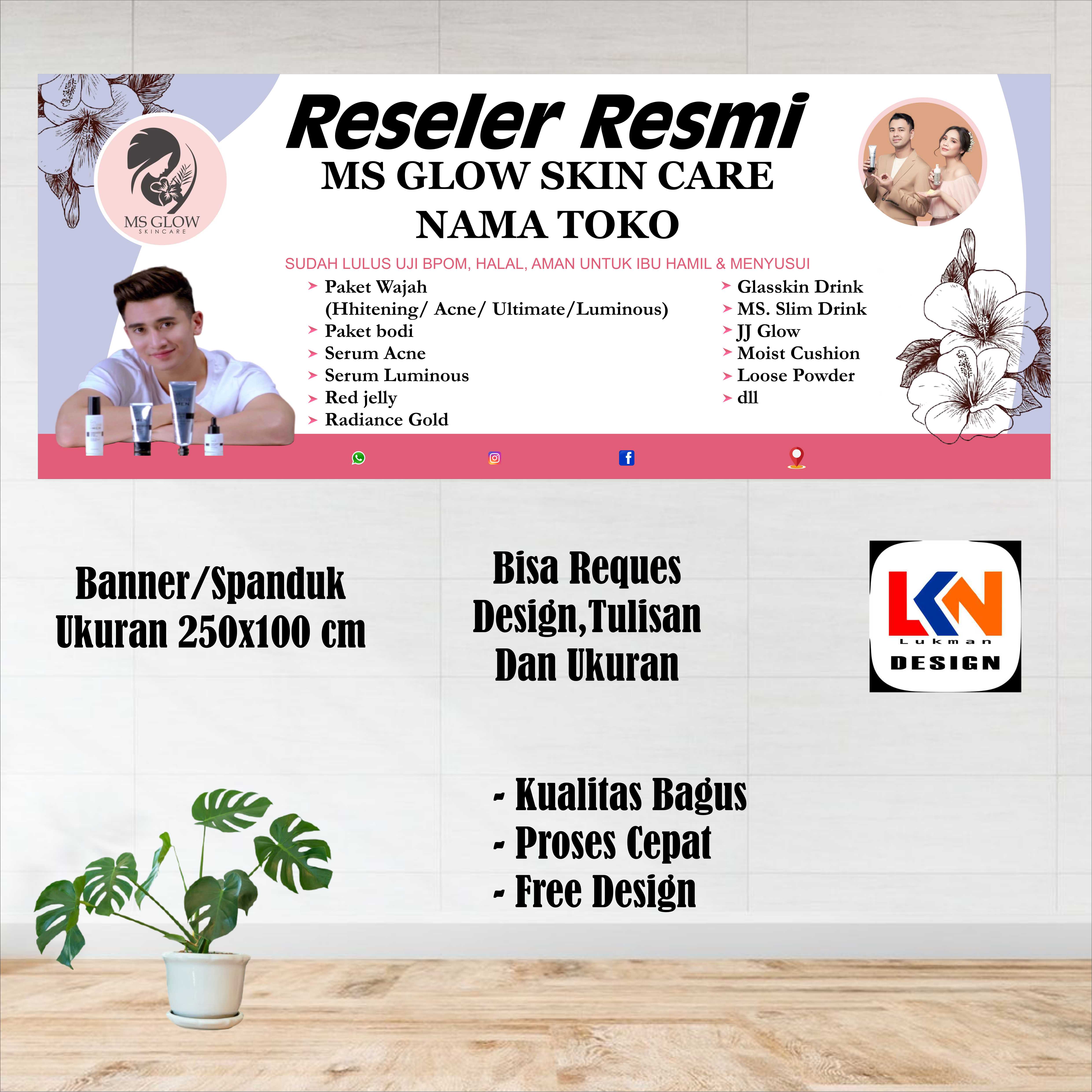 spanduk ms glow skincare | Lazada Indonesia