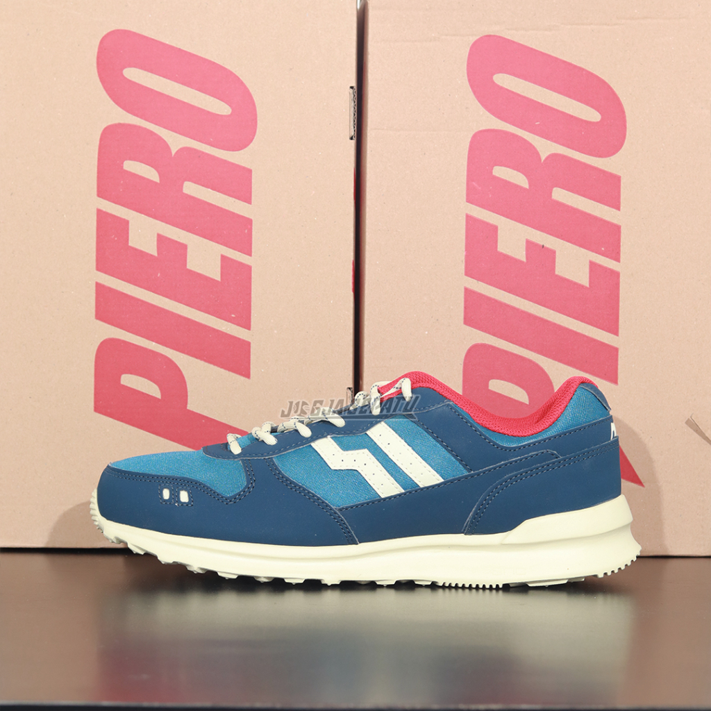 Piero Sepatu Sneakers Jogger - Majolica Blue/Orange/Off White | Lazada ...