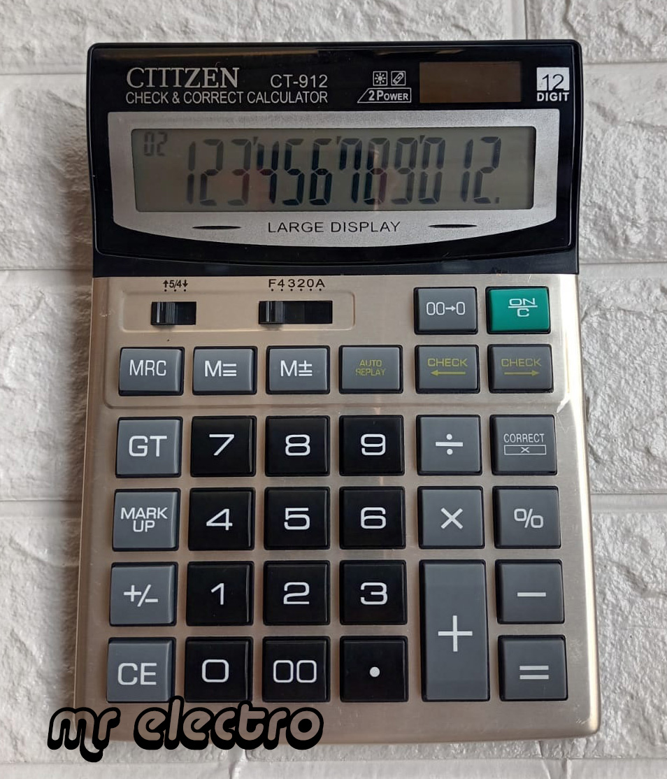 KALKULATOR CT 912 - KALKULATOR 12 DIGIT - CHECK AND CORRECT - BIG ...