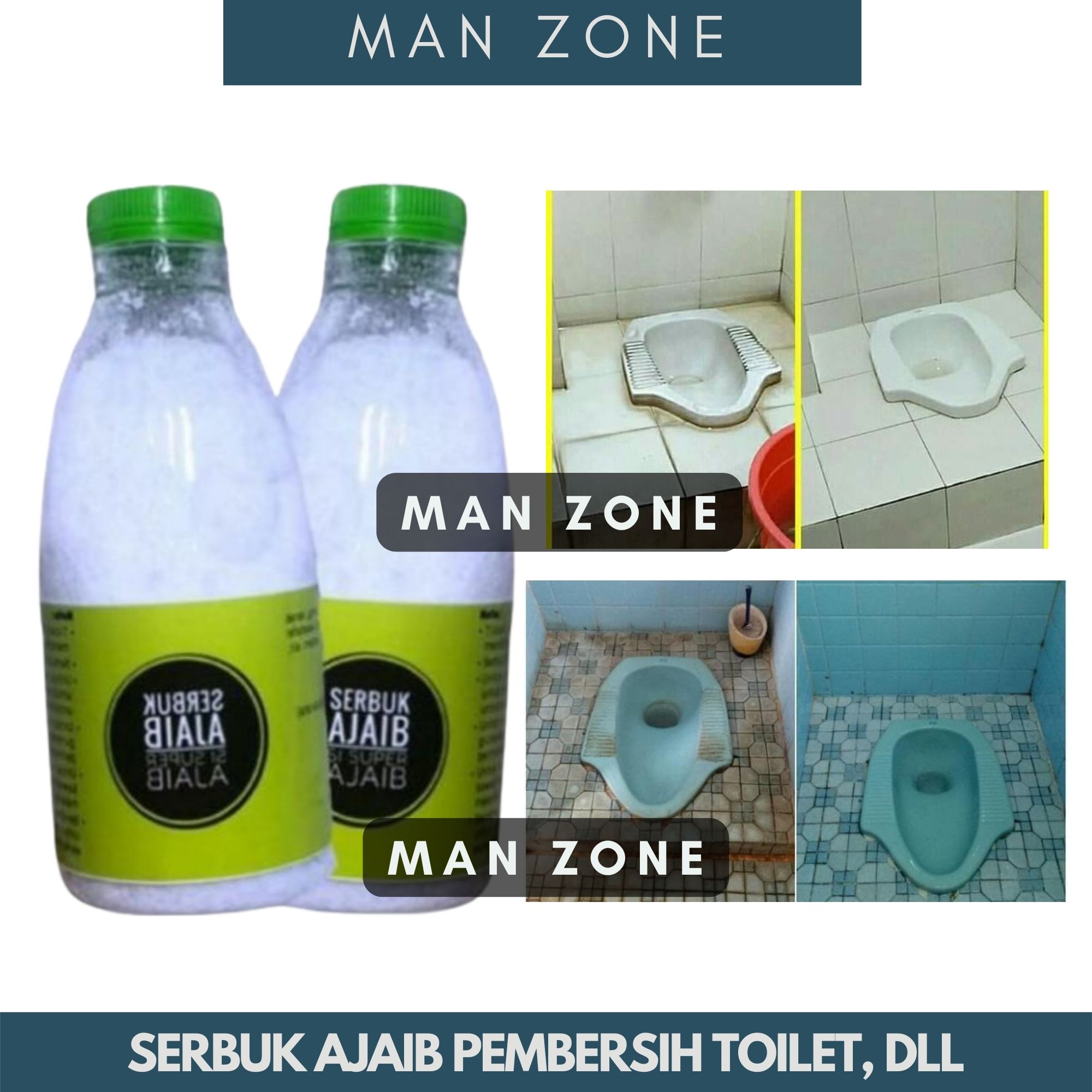 MAN ZONE - 200ml Serbuk Ajaib Pembersih Lantai Toilet WC Kerak Wajan Panci Ember Kamar Mandi ...