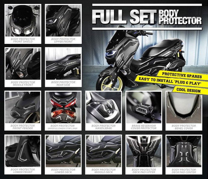 Yamaha New Nmax 2020-2024 Full Set Cover 3D Variasi Modifikasi ...