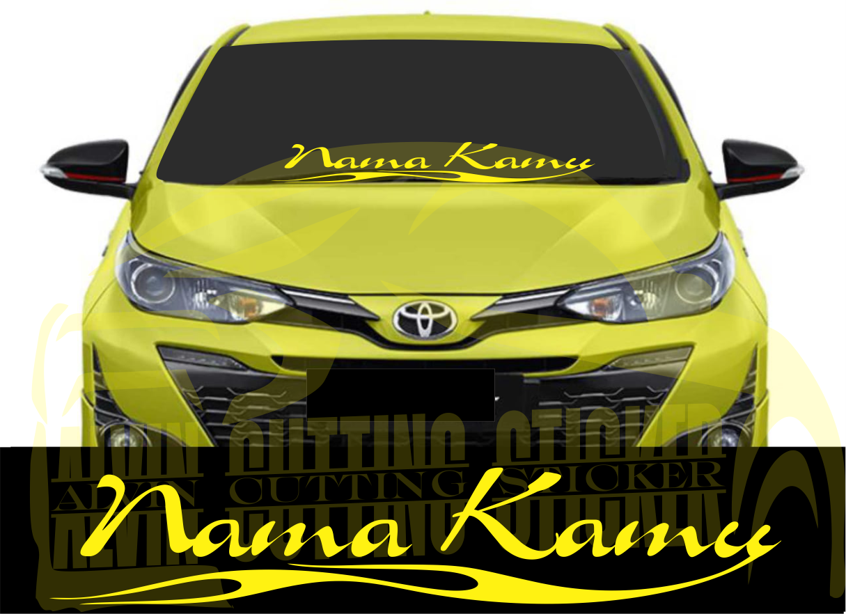 STICKER CUTTING CASTEM NAMA BEBAS kata2 untuk kaca mobil stiker mobil ...